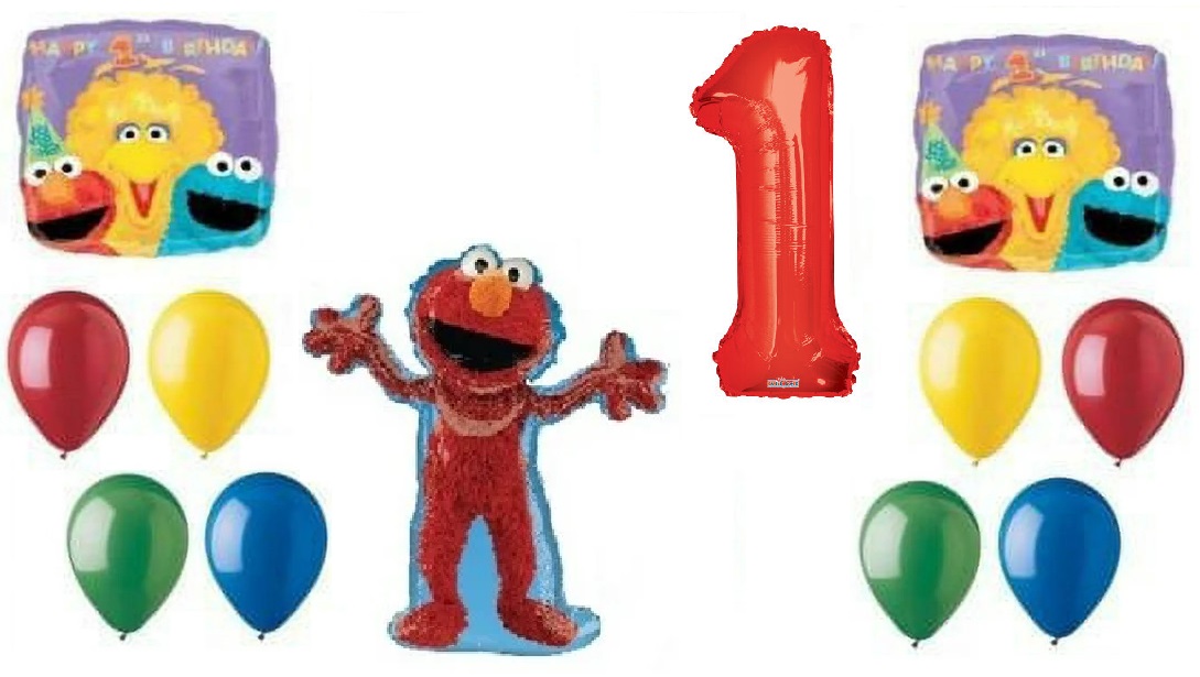 ELMO Sesame Street (12) #1 1st First Birthday Party Mylar & Latex ...