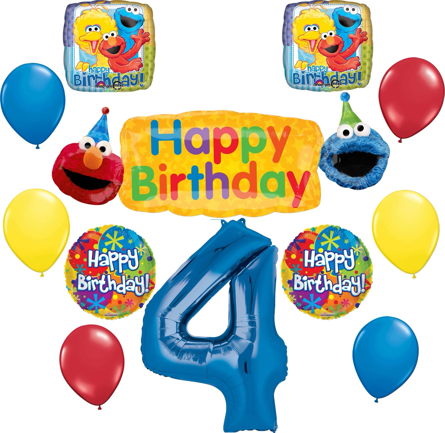 ELMO Sesame Street (12) Piece 1st Birthday PARTY Helium Mylar Foil ...
