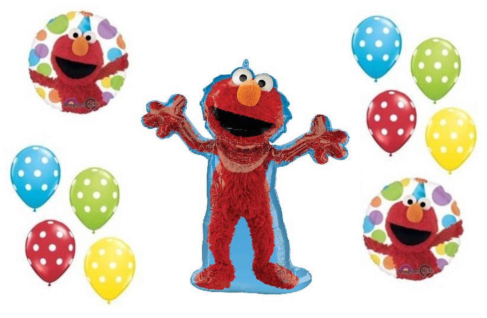 ELMO Sesame Street Polka Dots (11) Birthday Party Mylar & Latex ...