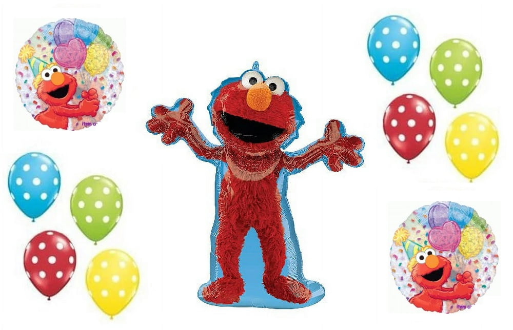 ELMO Sesame Street Polka Dots (11) Birthday Party Mylar & Latex ...