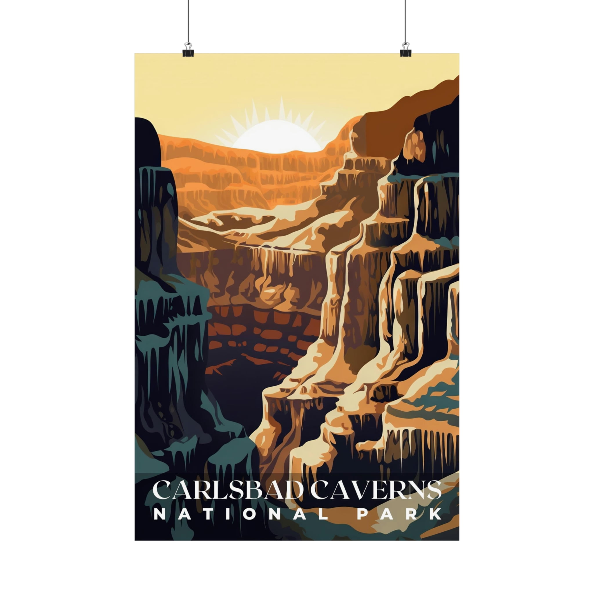 ELNEIT - Carlsbad Caverns National Park Poster, Unframed Matte Paper ...