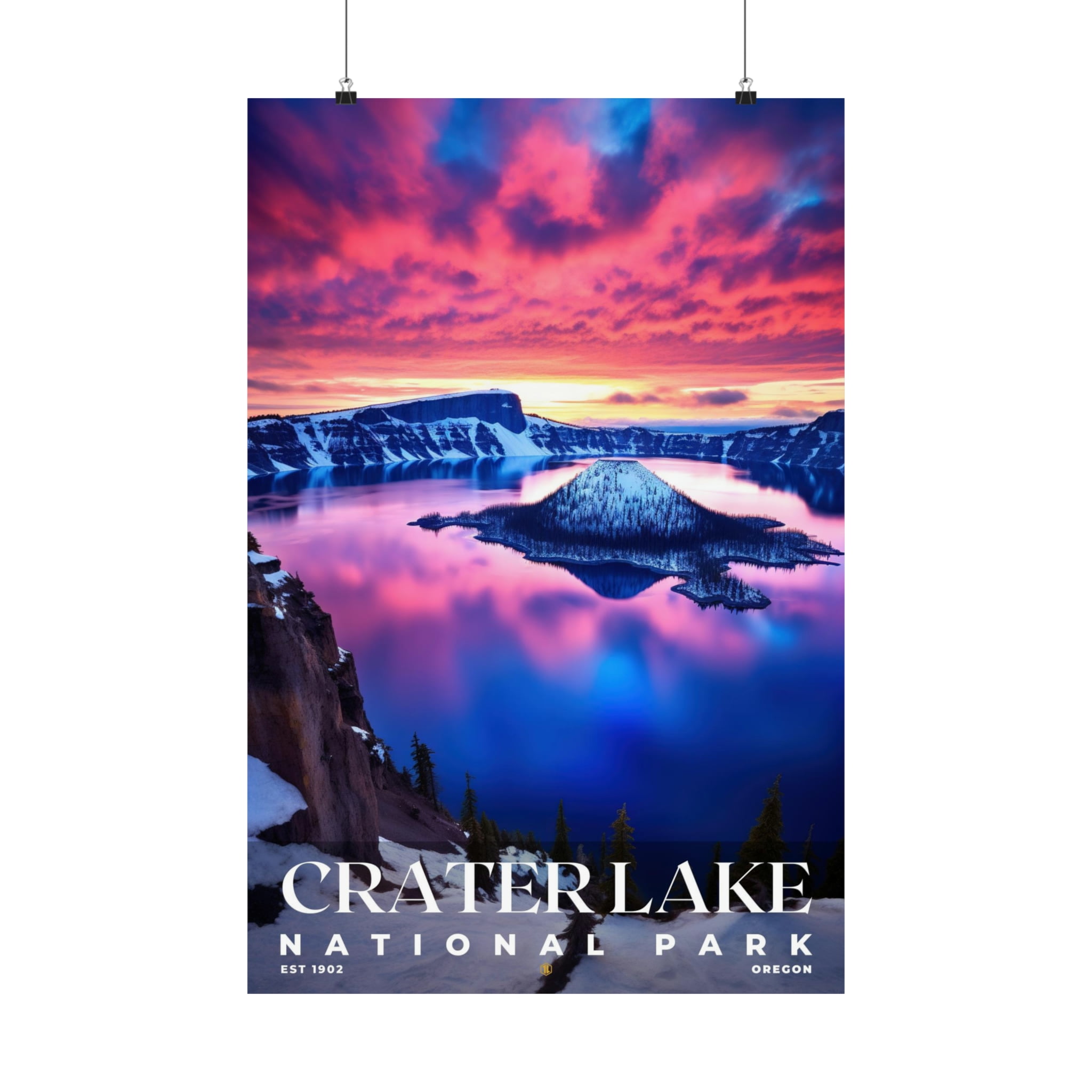 ELNEIT - Crater Lake National Park Poster, Unframed Matte Paper, S10 ...