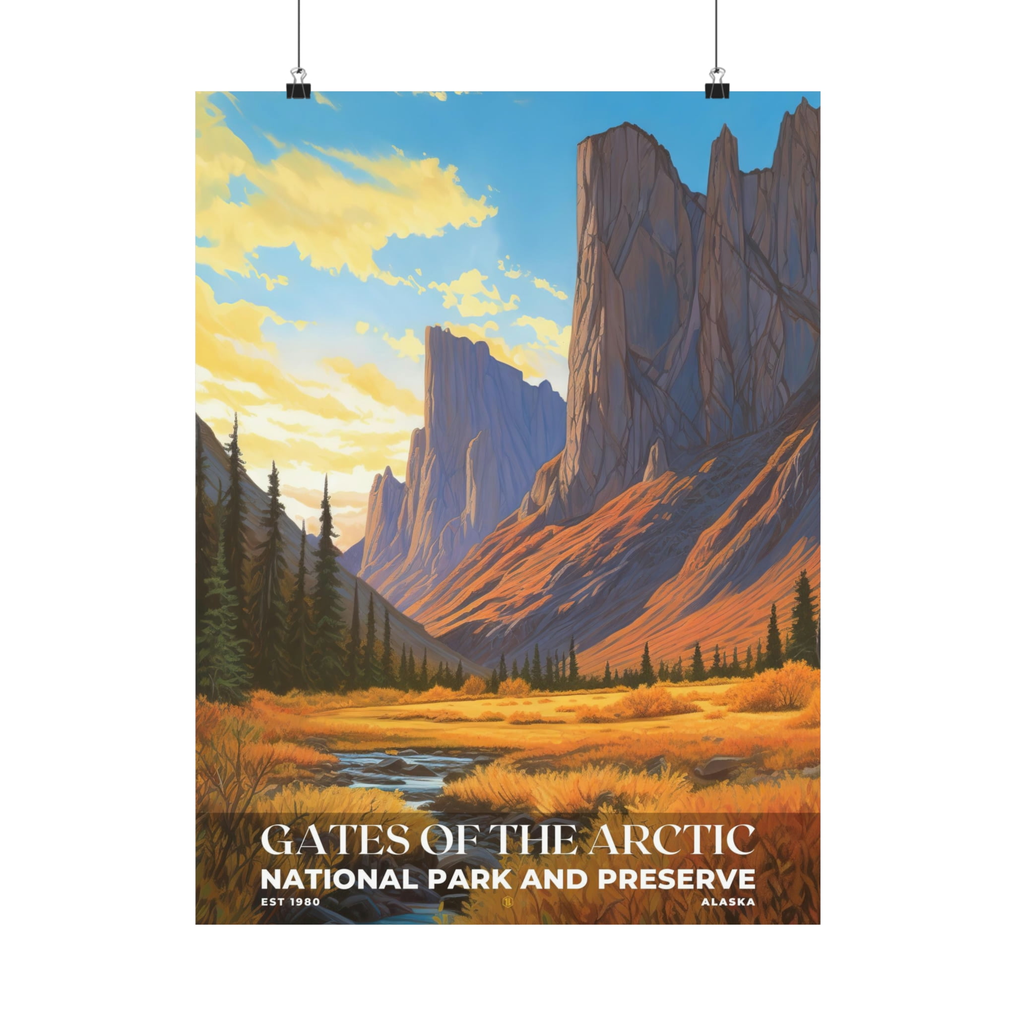 ELNEIT - Gates of the Arctic National Park Poster, Unframed Matte Paper ...