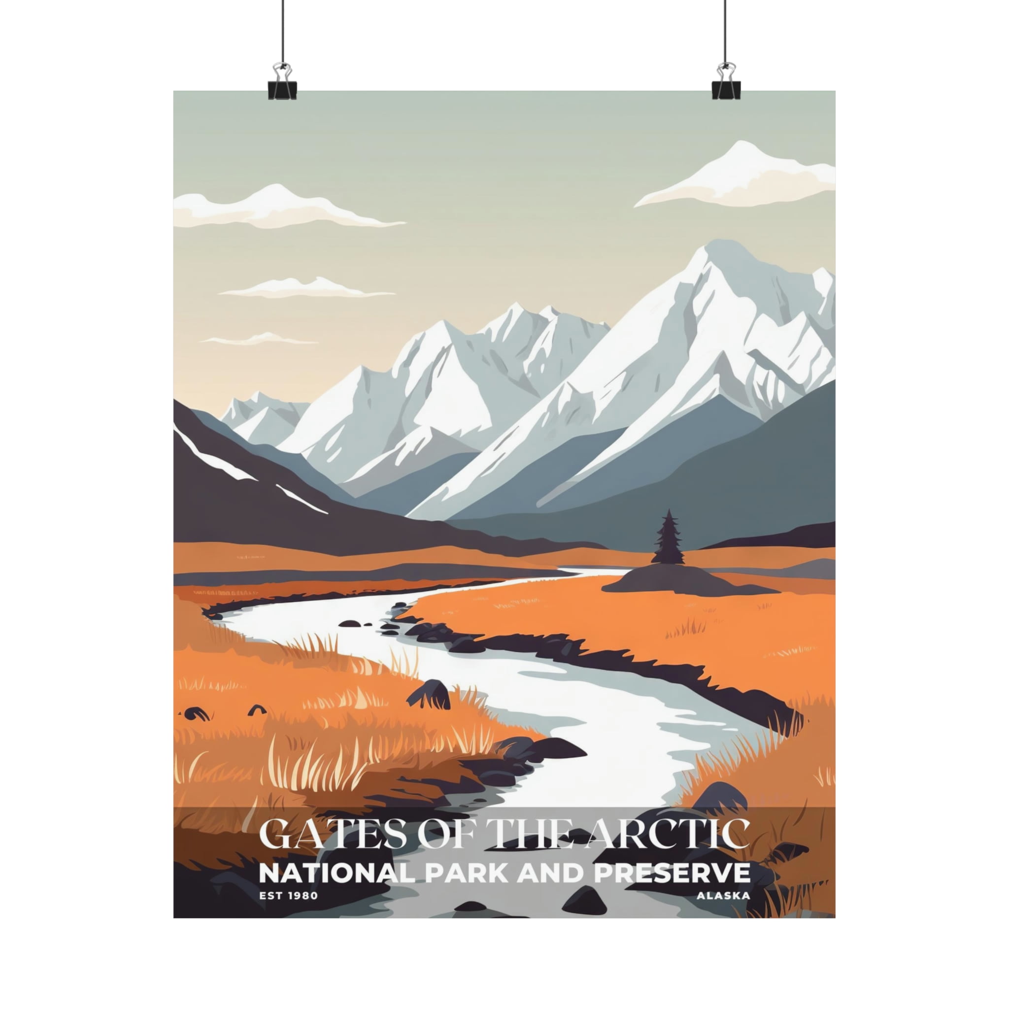 ELNEIT - Gates of the Arctic National Park Poster, Unframed Matte Paper ...