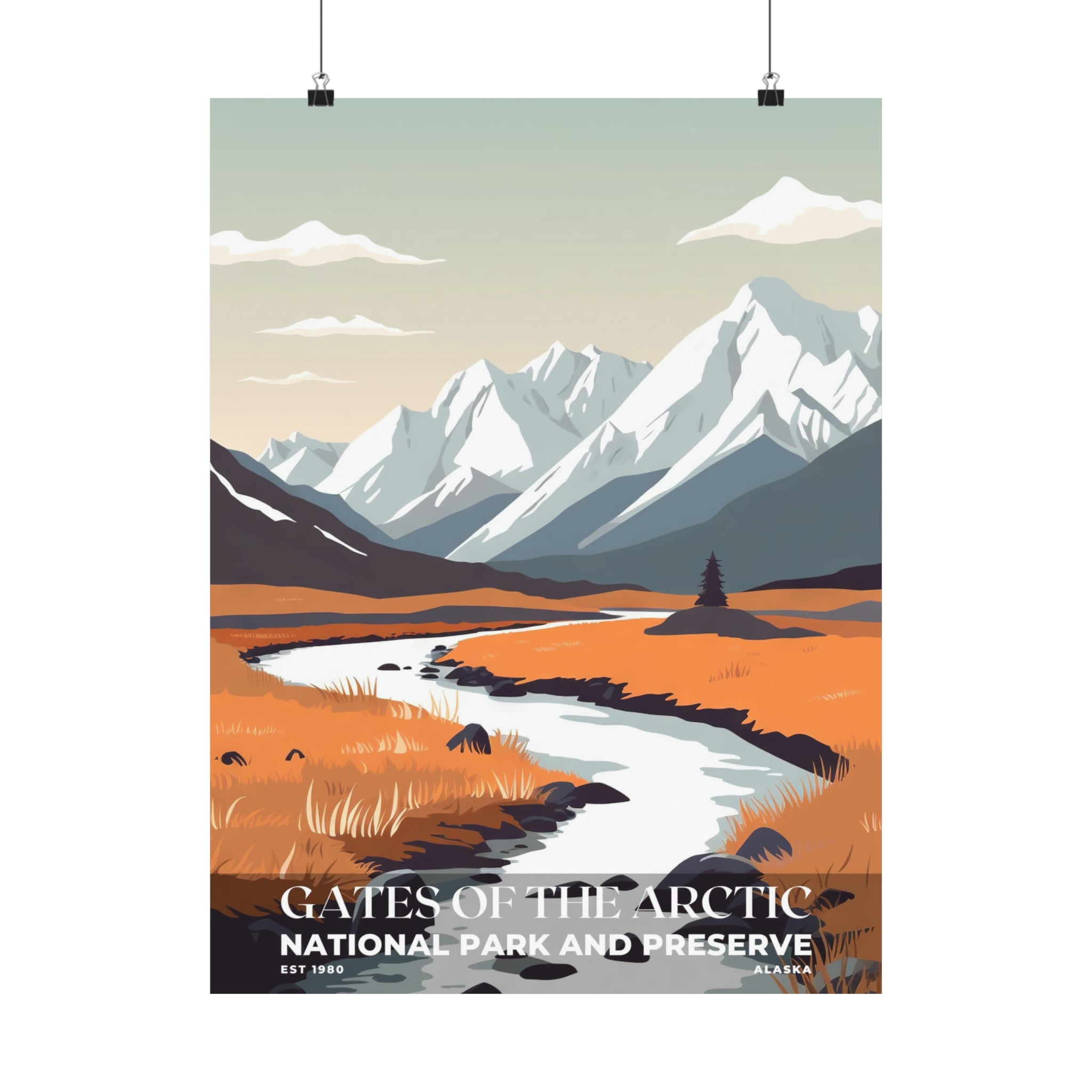 ELNEIT - Gates of the Arctic National Park Poster, Unframed Matte Paper ...