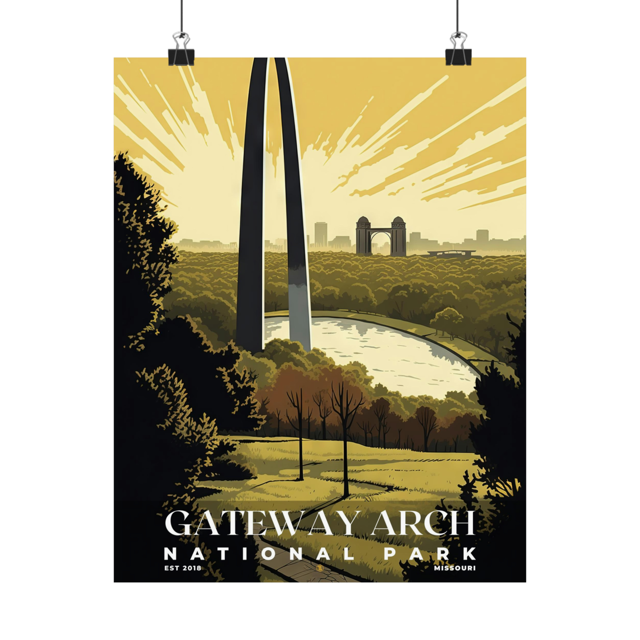 ELNEIT - Gateway Arch National Park Poster, Unframed Matte Paper, S02 ...