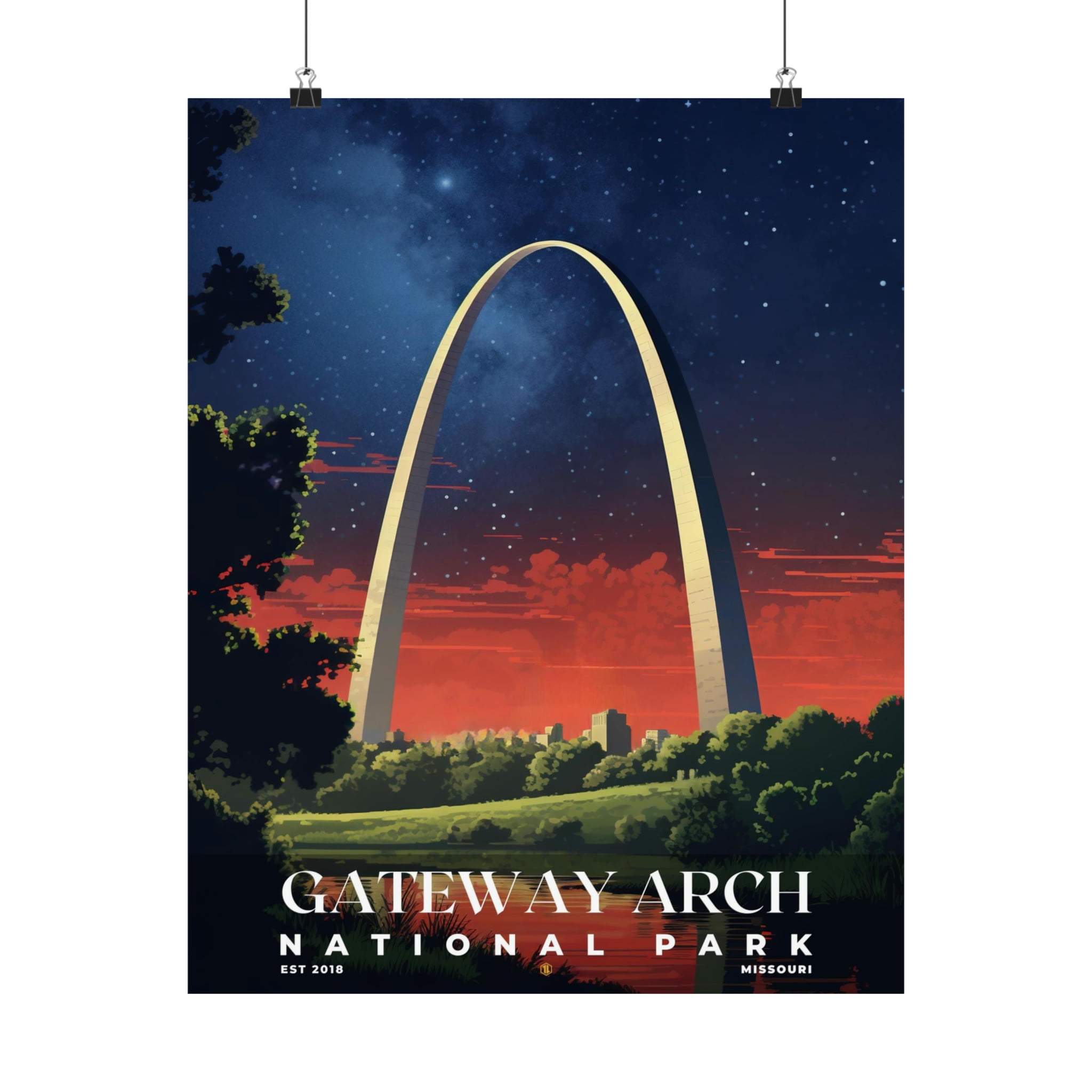 ELNEIT - Gateway Arch National Park Poster, Unframed Matte Paper, S07 ...