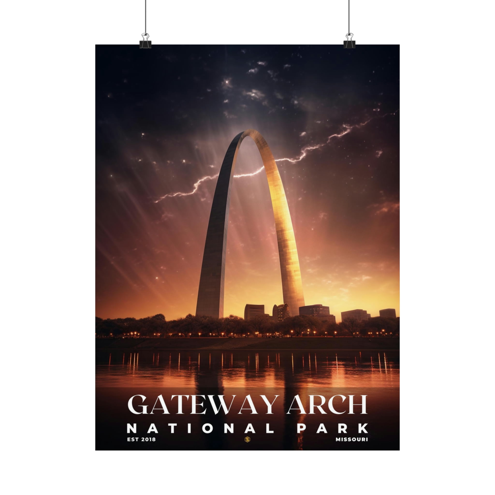 ELNEIT - Gateway Arch National Park Poster, Unframed Matte Paper, S10 ...