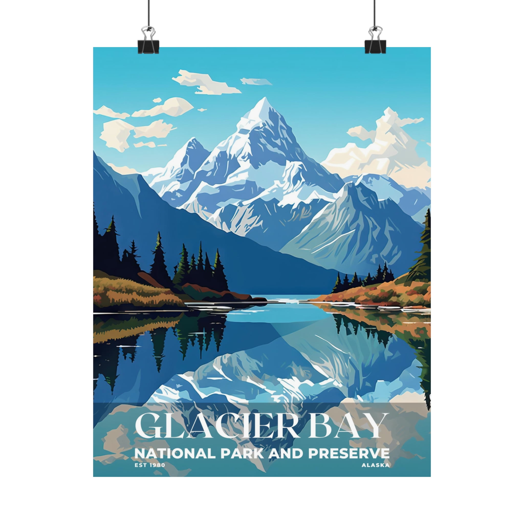 ELNEIT - Glacier Bay National Park Poster, Unframed Matte Paper, S03 ...