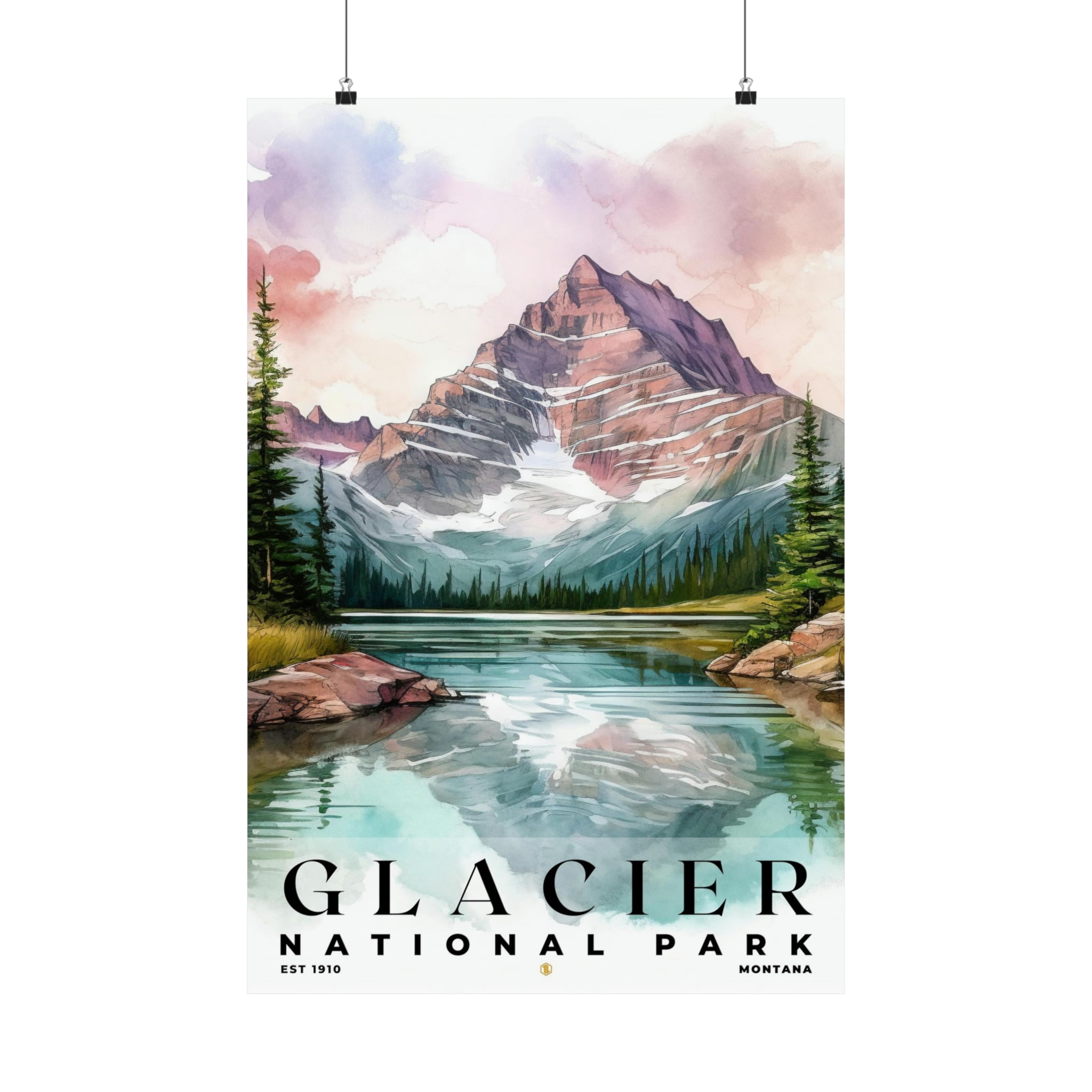 ELNEIT - Glacier National Park Poster, Unframed Matte Paper, S04 ...