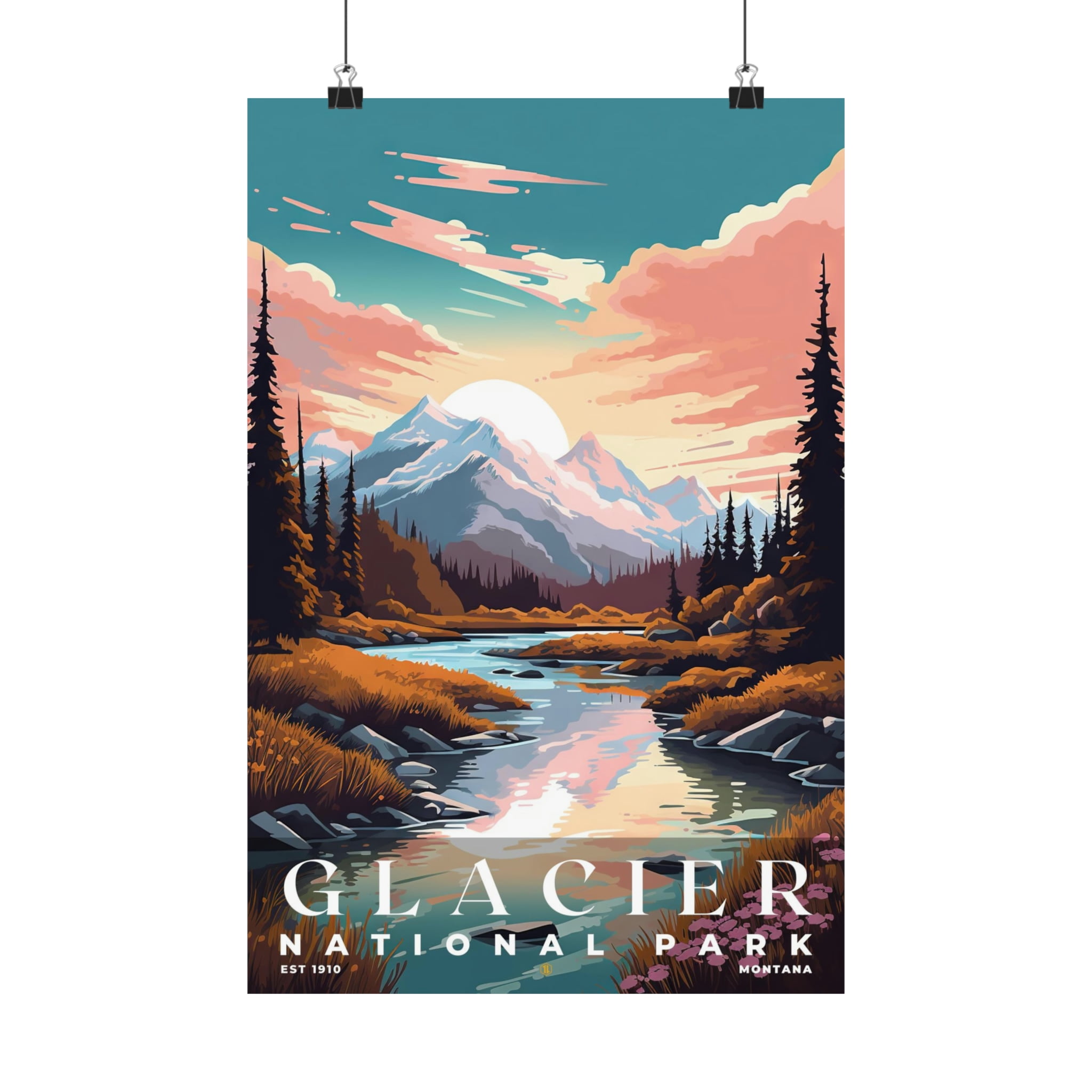 ELNEIT - Glacier National Park Poster, Unframed Matte Paper, S05 ...