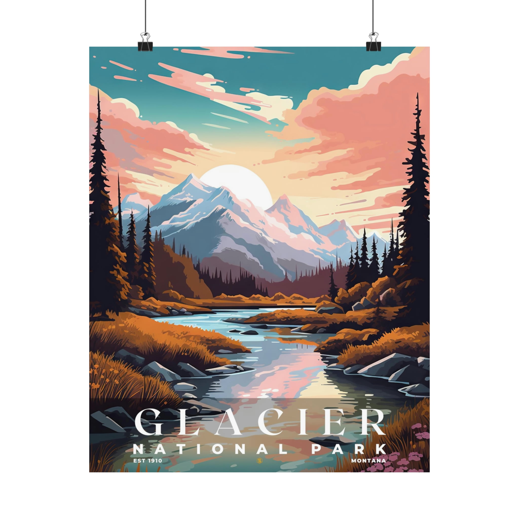 ELNEIT - Glacier National Park Poster, Unframed Matte Paper, S05 ...