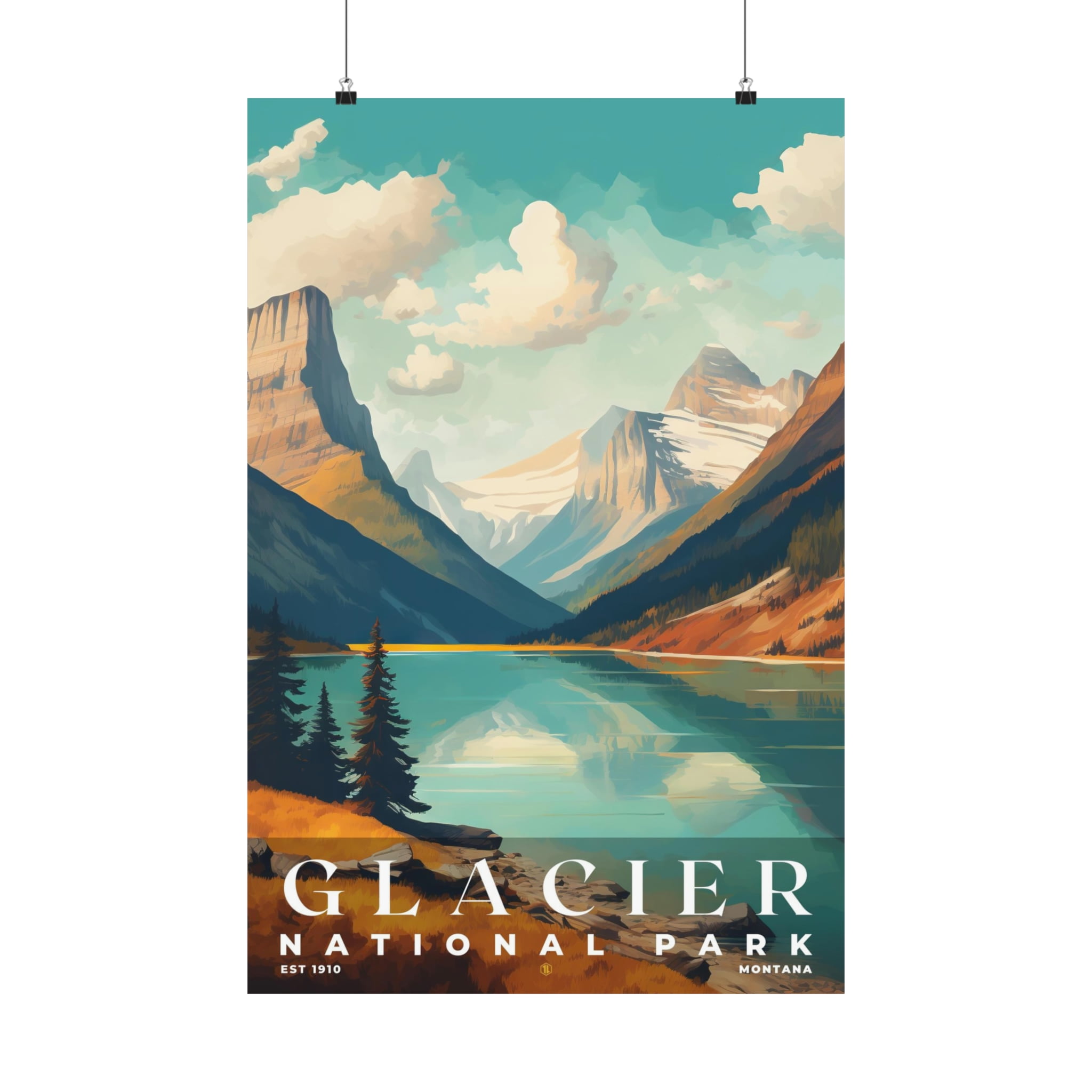 ELNEIT - Glacier National Park Poster, Unframed Matte Paper, S06 ...