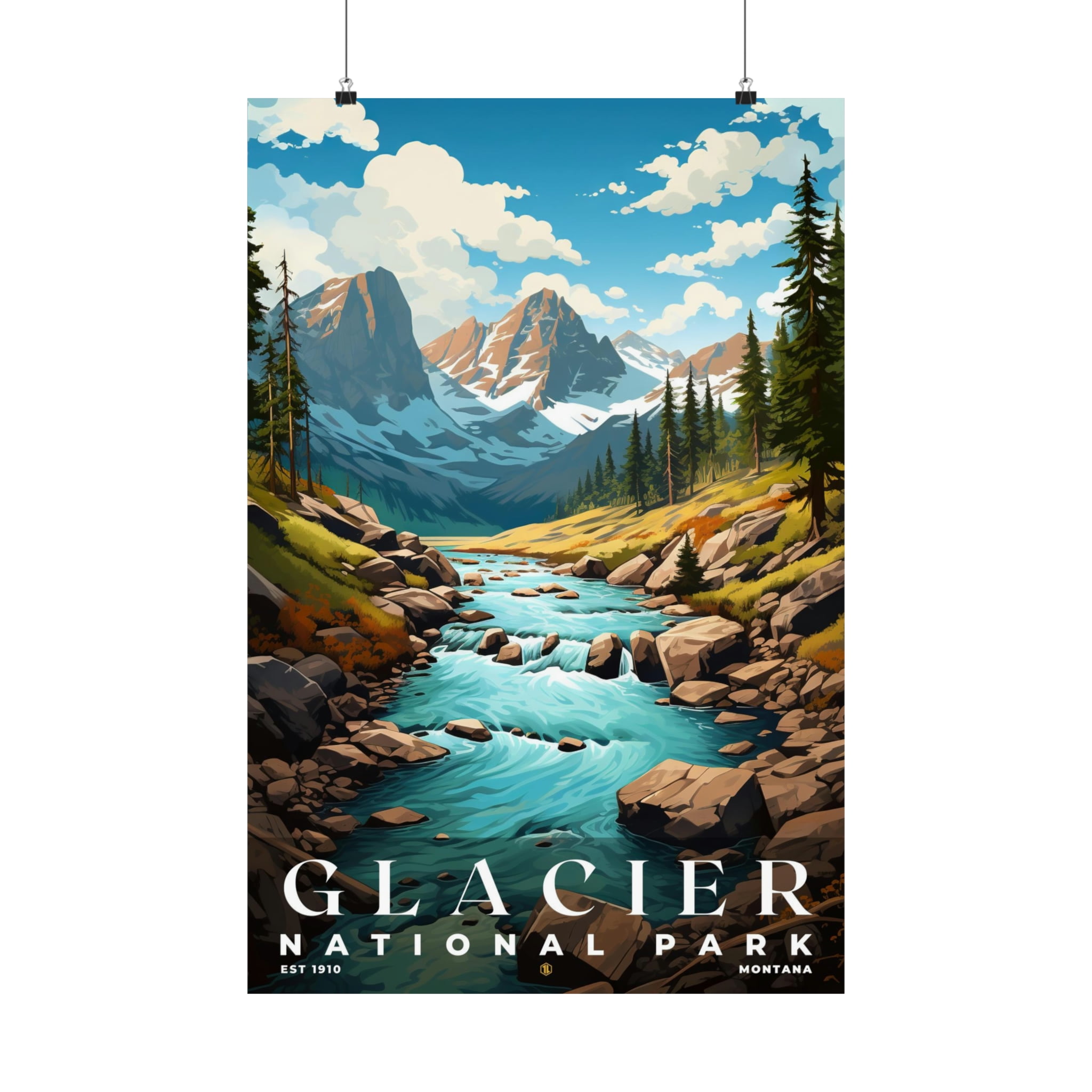 ELNEIT - Glacier National Park Poster, Unframed Matte Paper, S07 ...