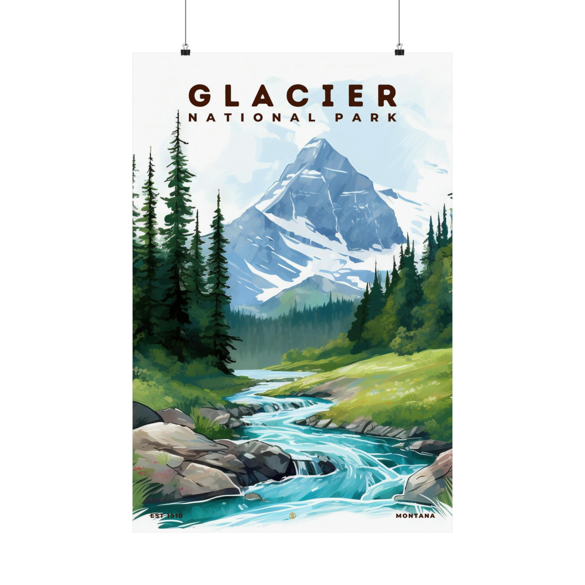 ELNEIT - Glacier National Park Poster, Unframed Matte Paper, S08 ...