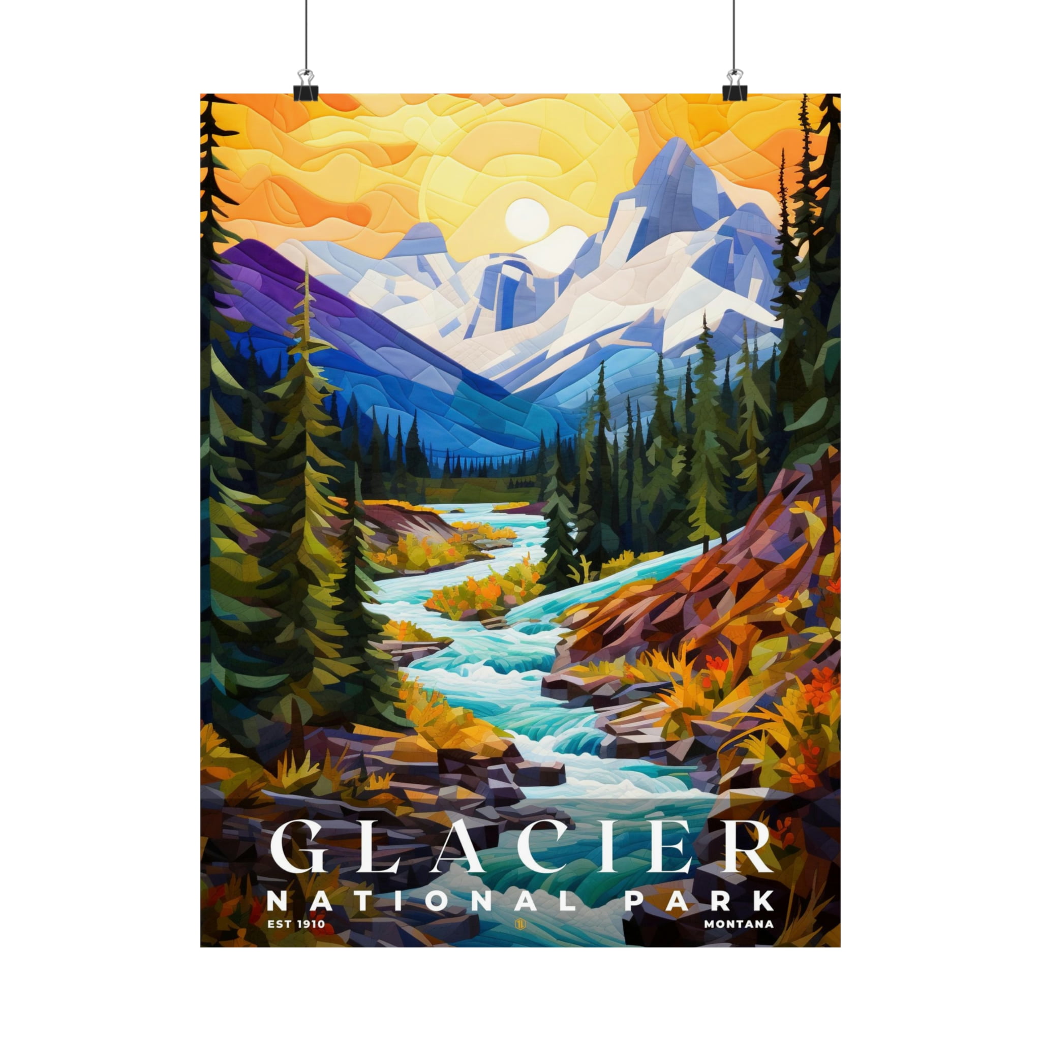 ELNEIT - Glacier National Park Poster, Unframed Matte Paper, S09 ...