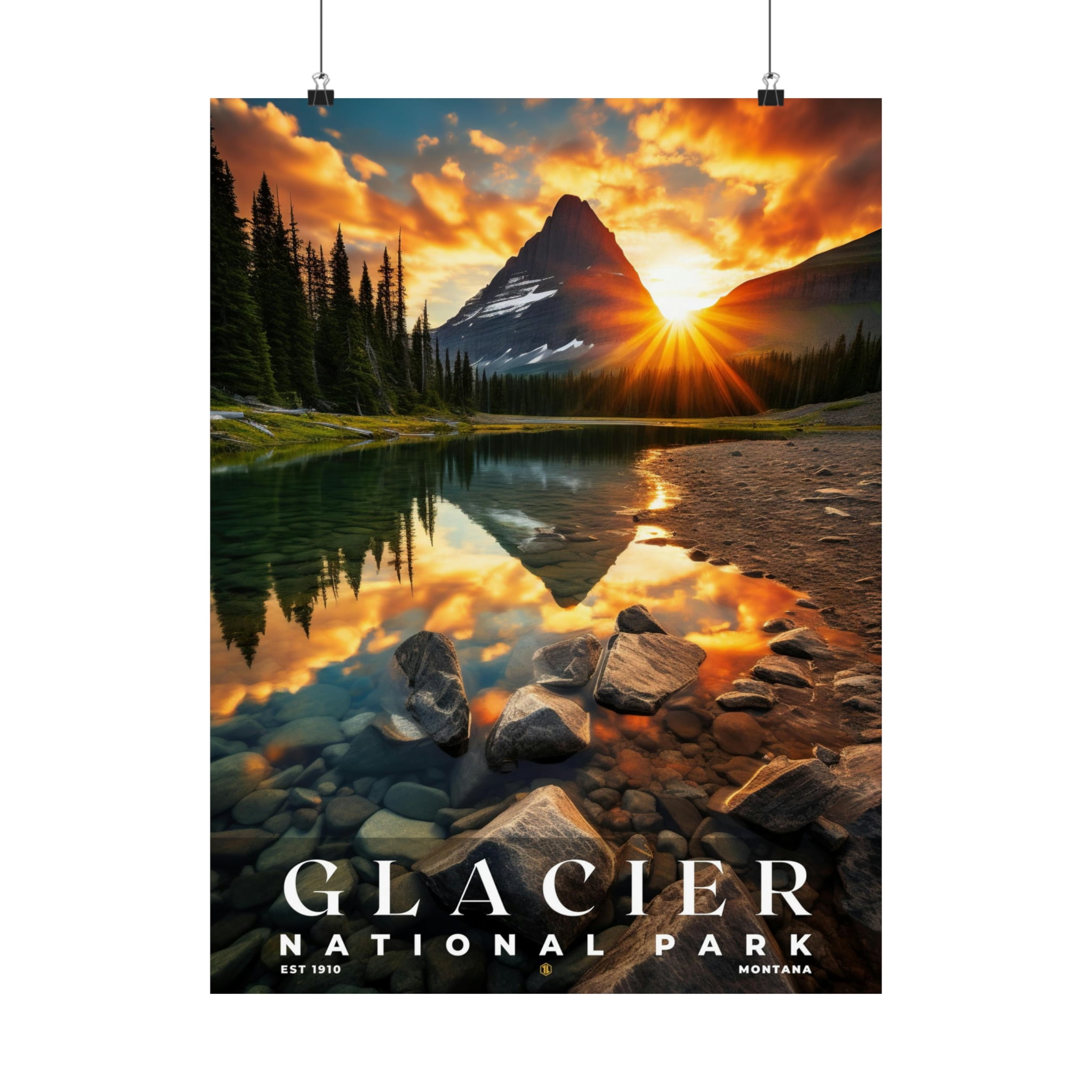 ELNEIT - Glacier National Park Poster, Unframed Matte Paper, S10 ...
