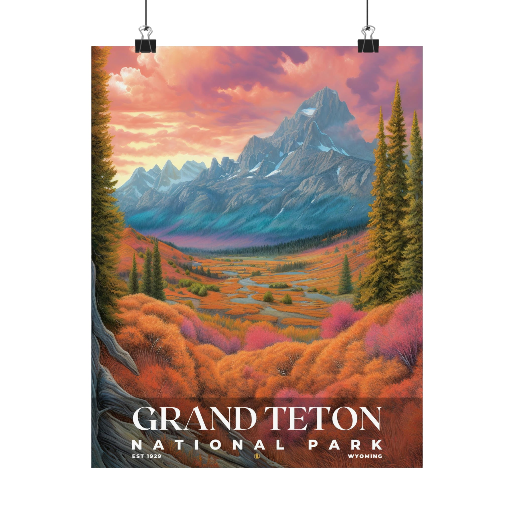 ELNEIT - Grand Teton National Park Poster, Unframed Matte Paper, S02 ...