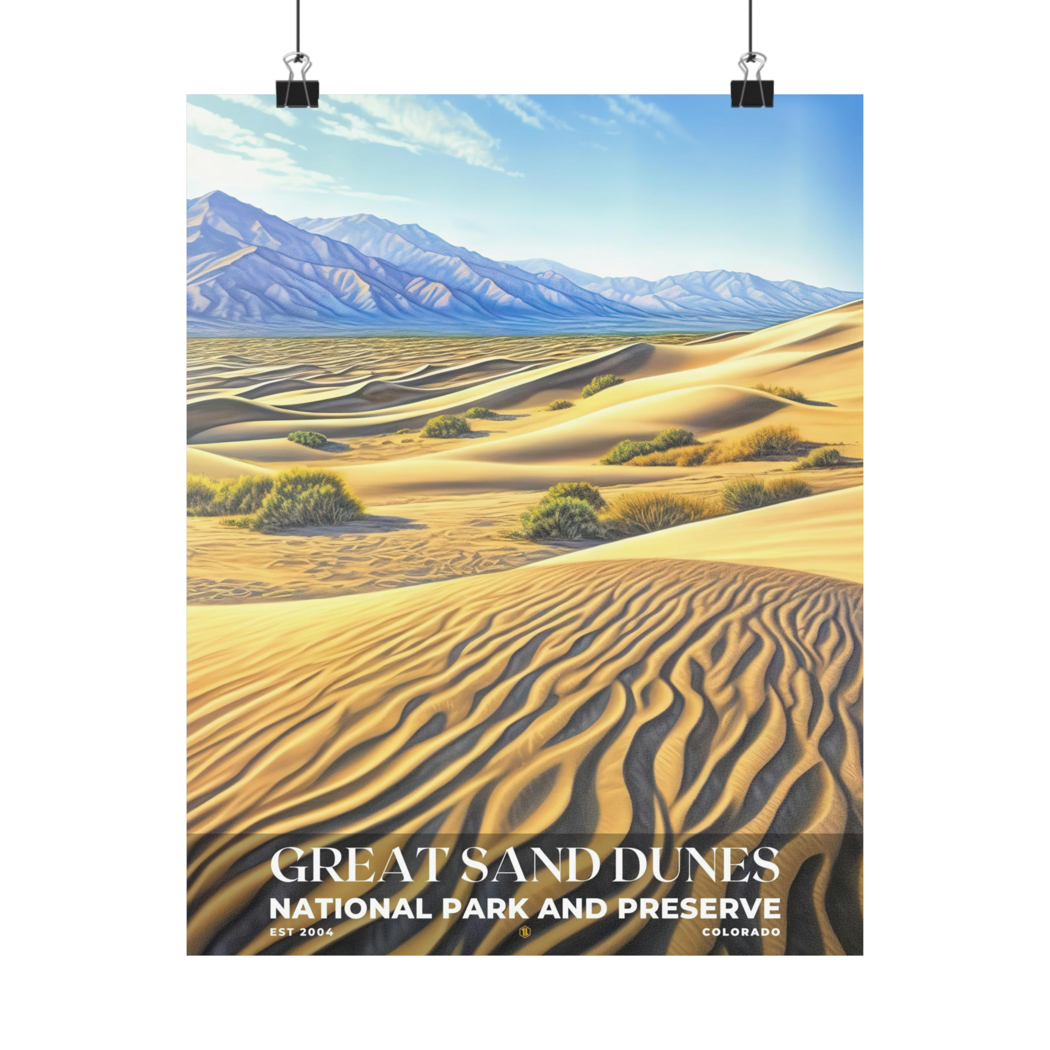 ELNEIT - Great Sand Dunes National Park Poster, Unframed Matte Paper ...