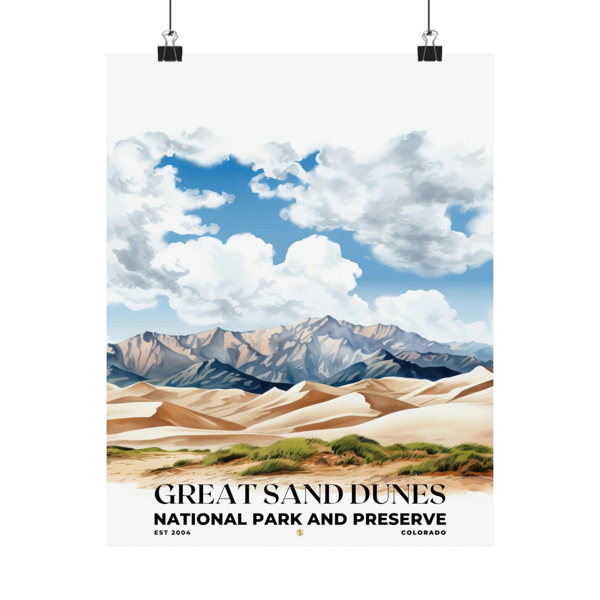 ELNEIT - Great Sand Dunes National Park Poster, Unframed Matte Paper ...