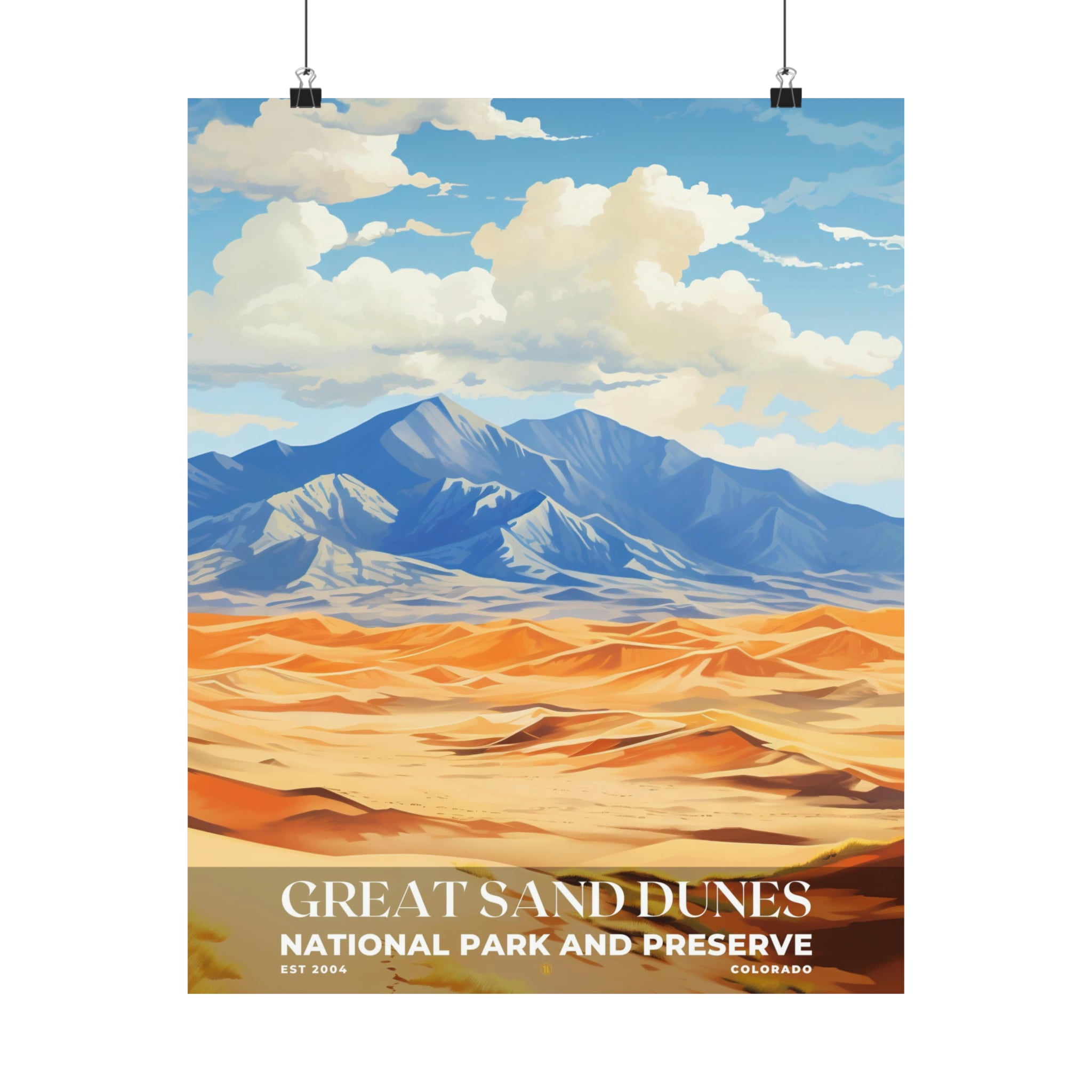 ELNEIT - Great Sand Dunes National Park Poster, Unframed Matte Paper ...