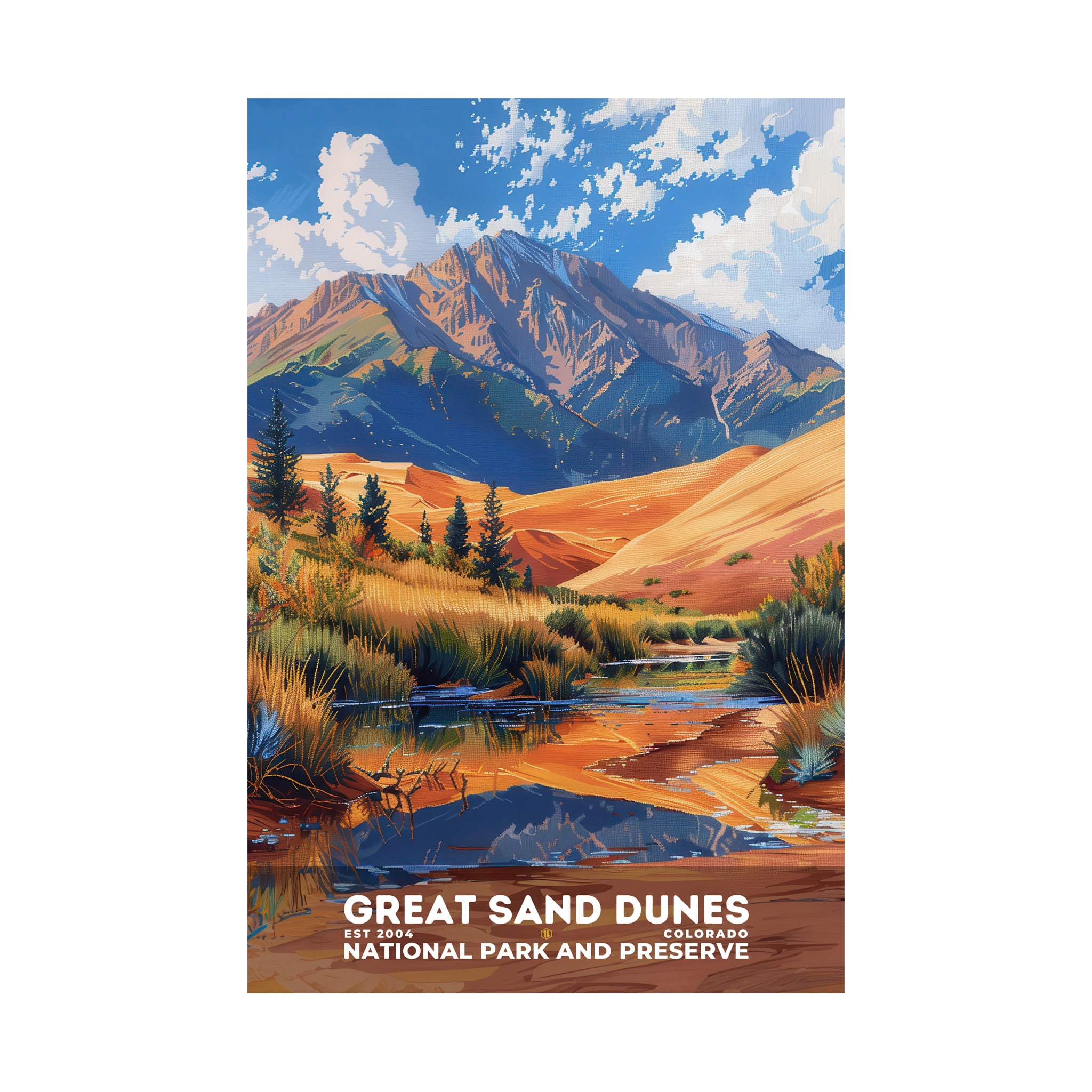 ELNEIT - Great Sand Dunes National Park Poster, Unframed Matte Paper ...