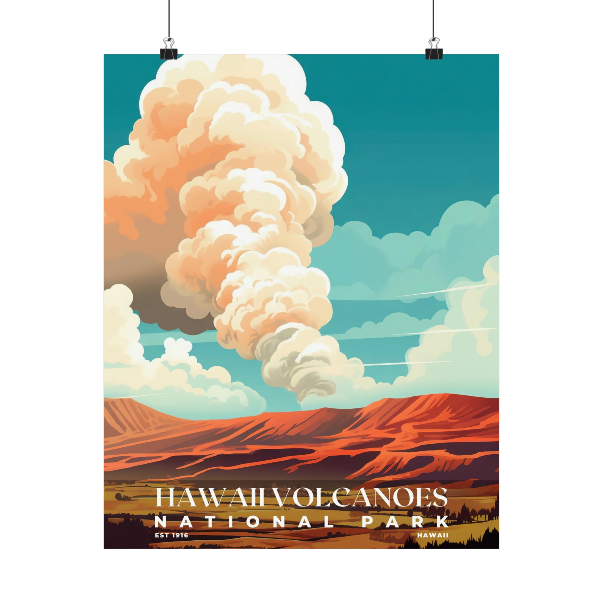 ELNEIT - Hawaii Volcanoes National Park Poster, Unframed Matte Paper ...