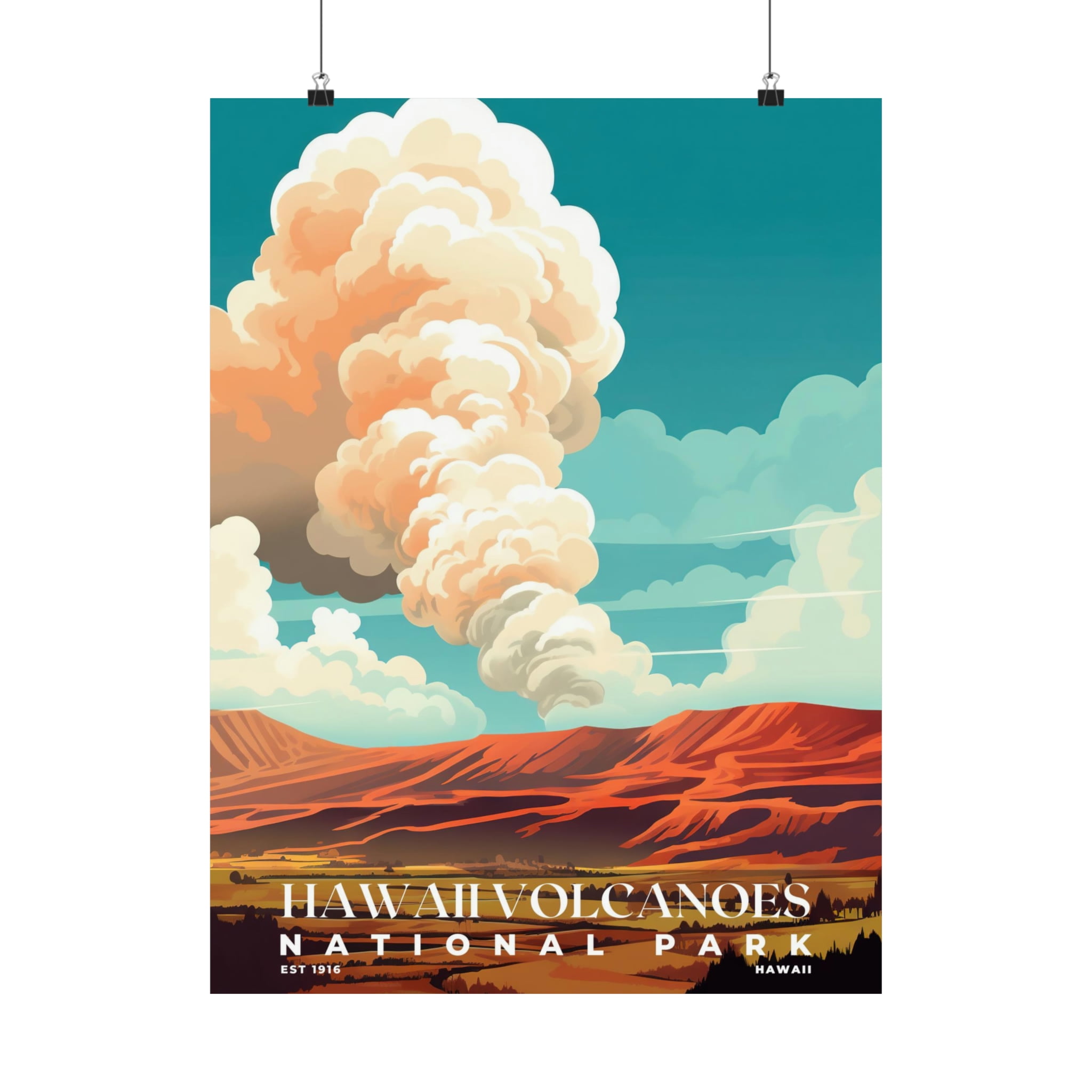 ELNEIT - Hawaii Volcanoes National Park Poster, Unframed Matte Paper ...