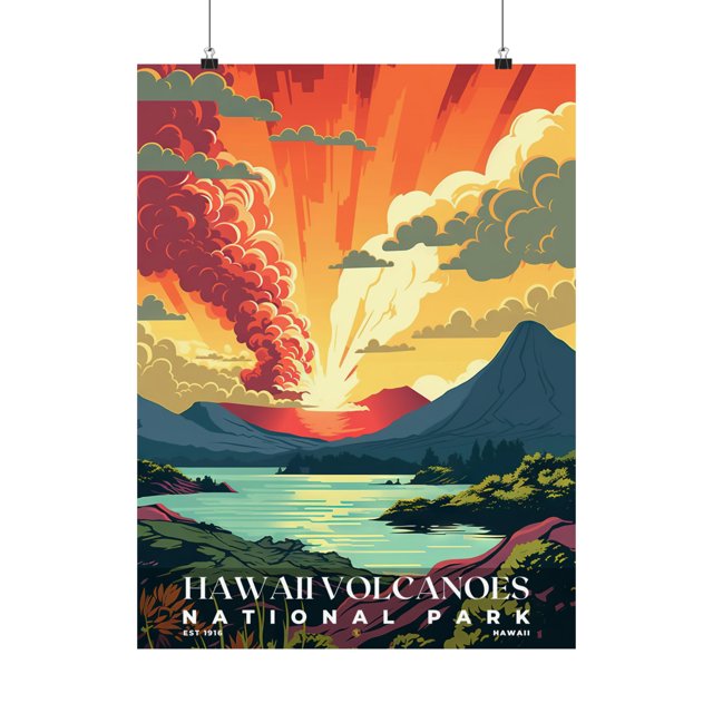 ELNEIT - Hawaii Volcanoes National Park Poster, Unframed Matte Paper ...