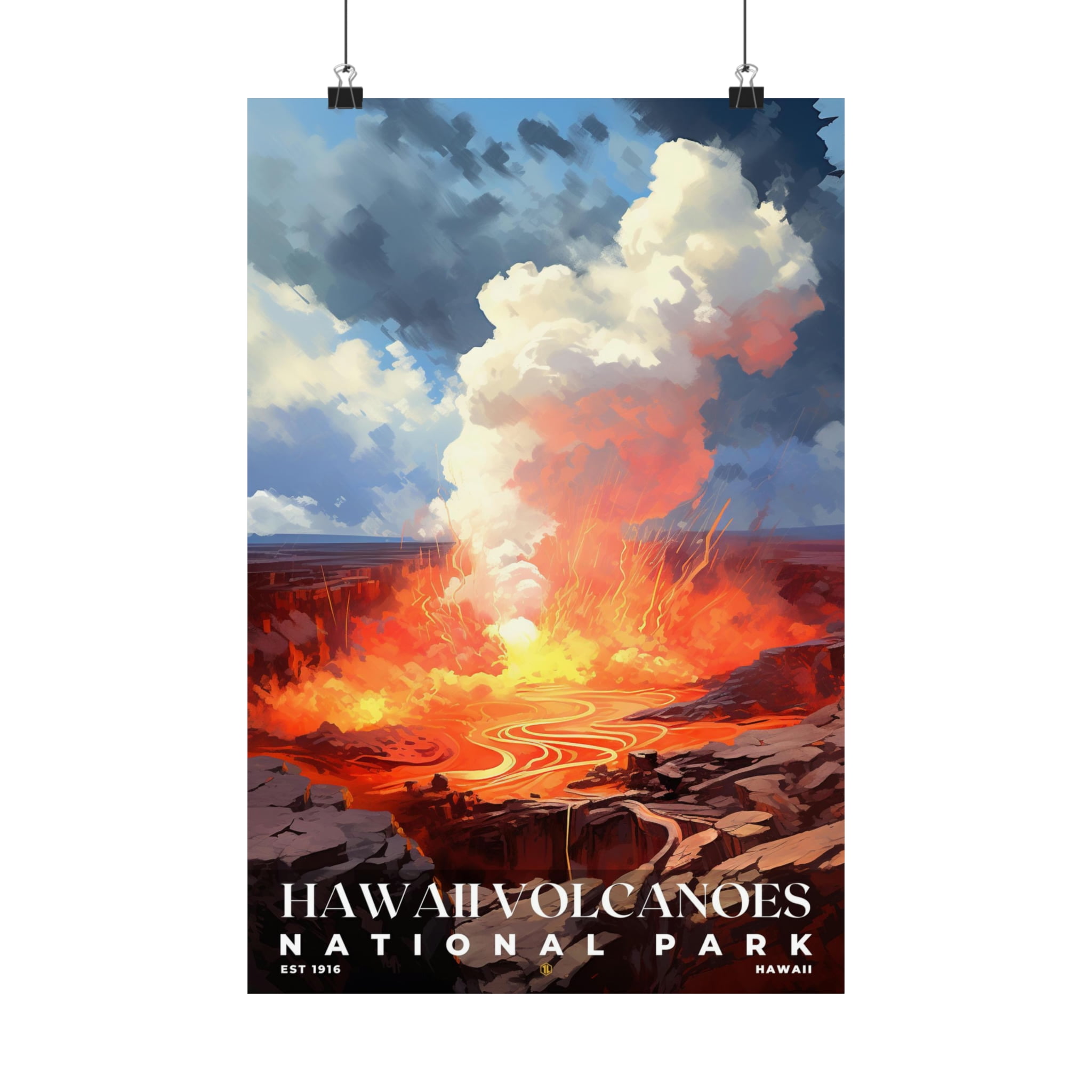 ELNEIT - Hawaii Volcanoes National Park Poster, Unframed Matte Paper ...