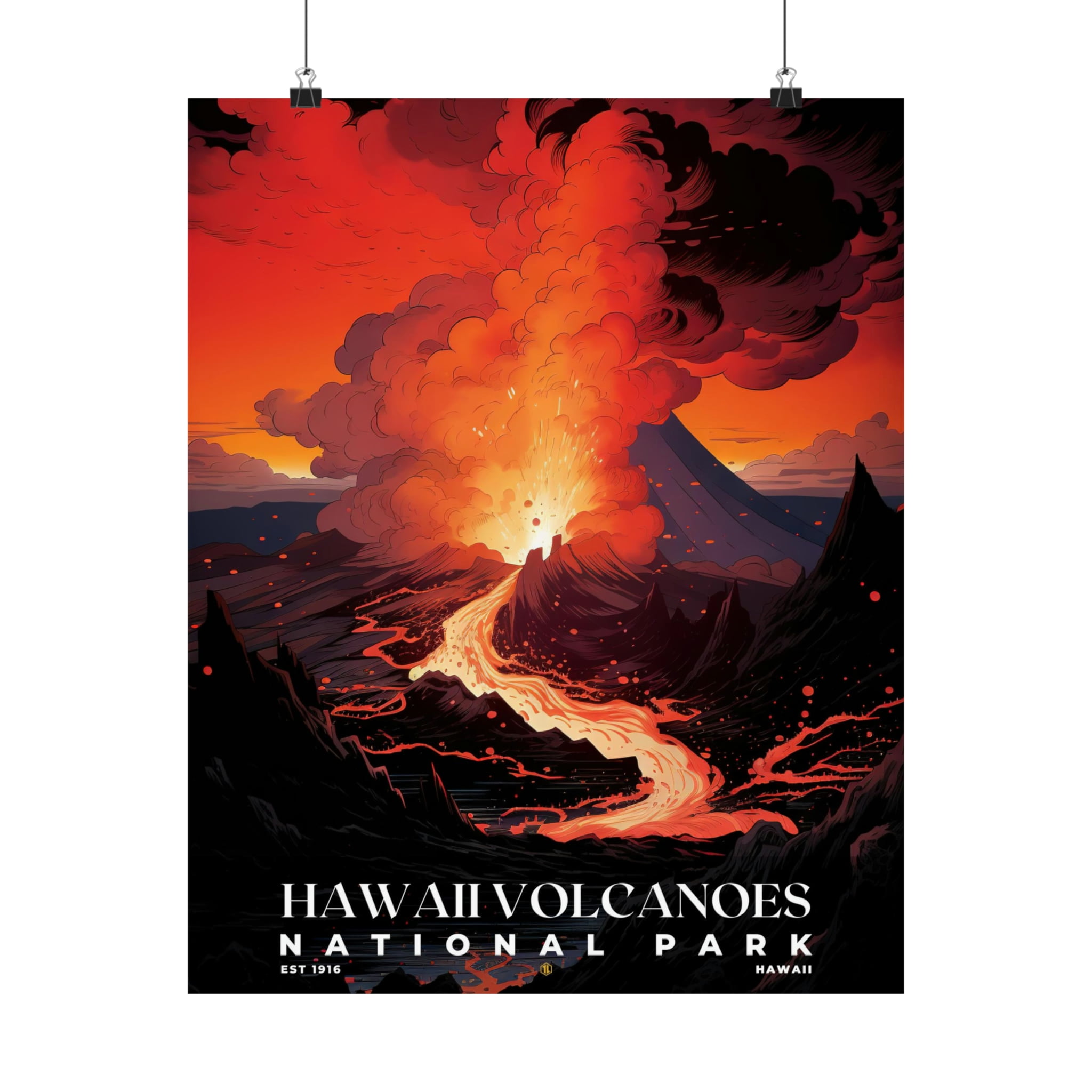 ELNEIT - Hawaii Volcanoes National Park Poster, Unframed Matte Paper ...