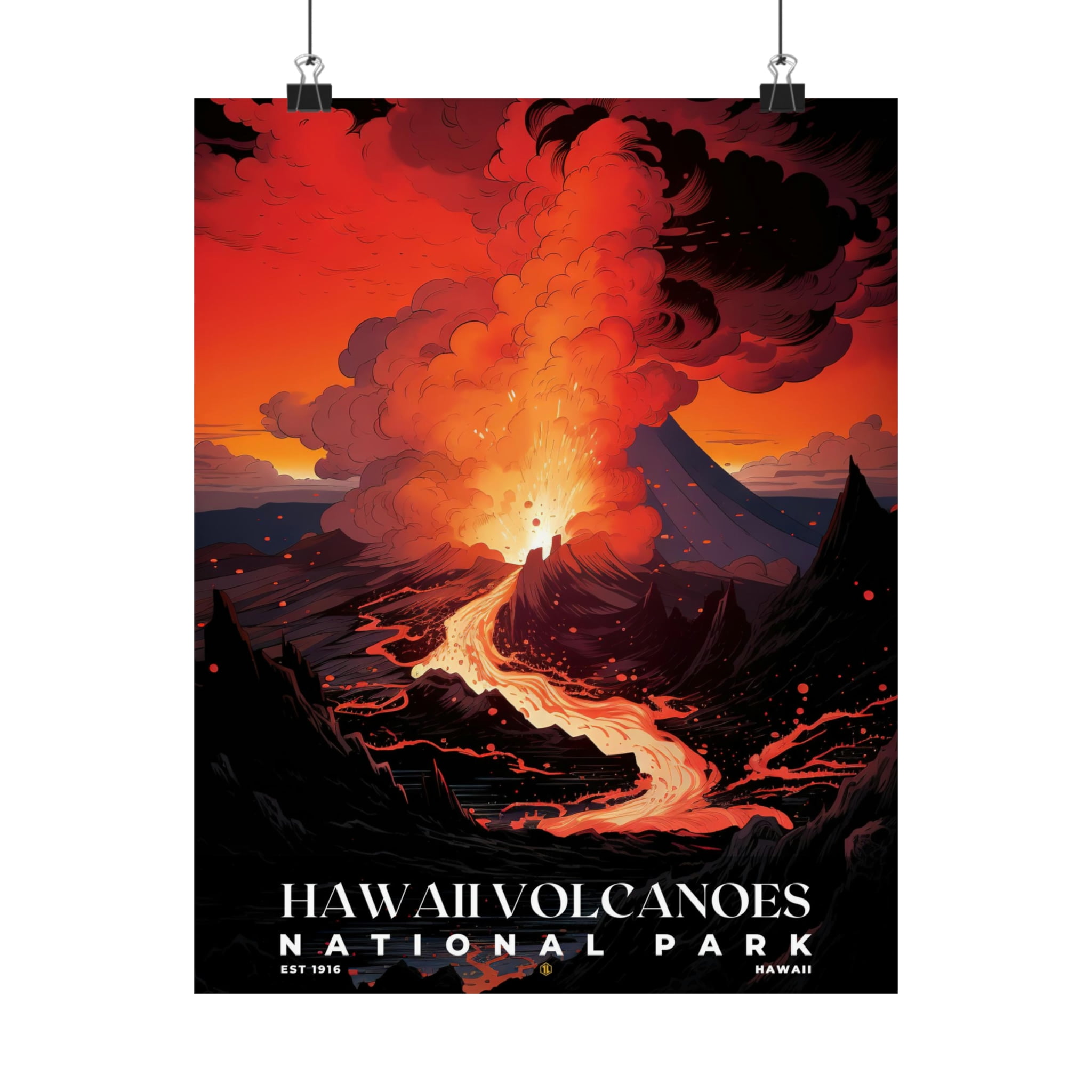 ELNEIT - Hawaii Volcanoes National Park Poster, Unframed Matte Paper ...
