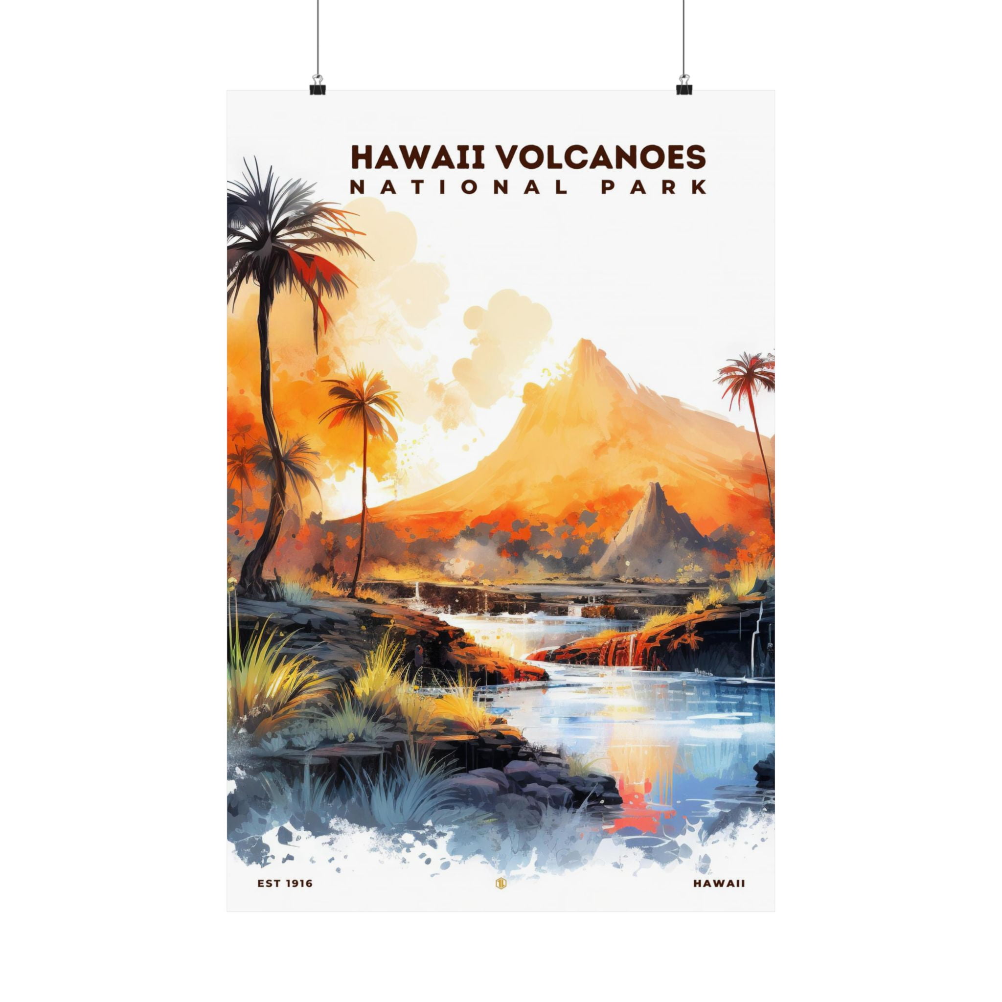 ELNEIT - Hawaii Volcanoes National Park Poster, Unframed Matte Paper ...