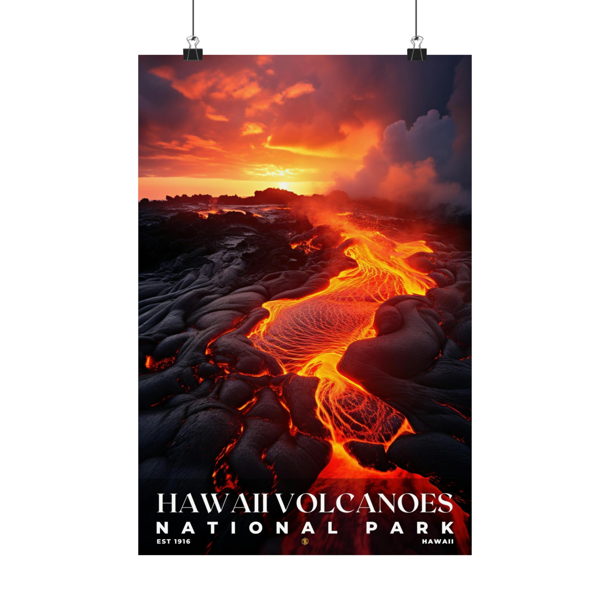 ELNEIT - Hawaii Volcanoes National Park Poster, Unframed Matte Paper ...