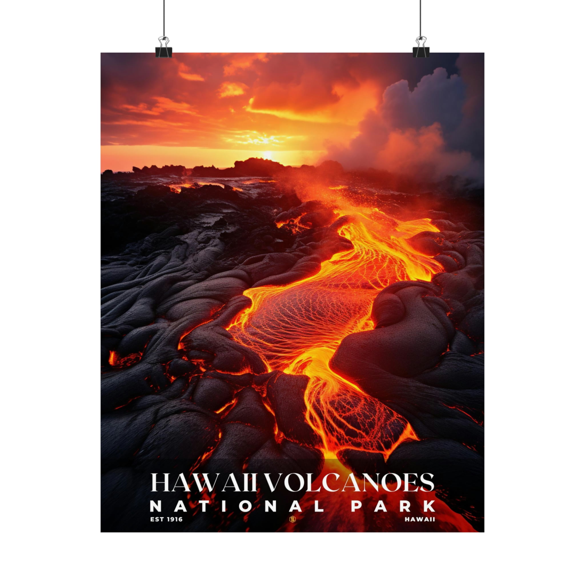 ELNEIT - Hawaii Volcanoes National Park Poster, Unframed Matte Paper ...