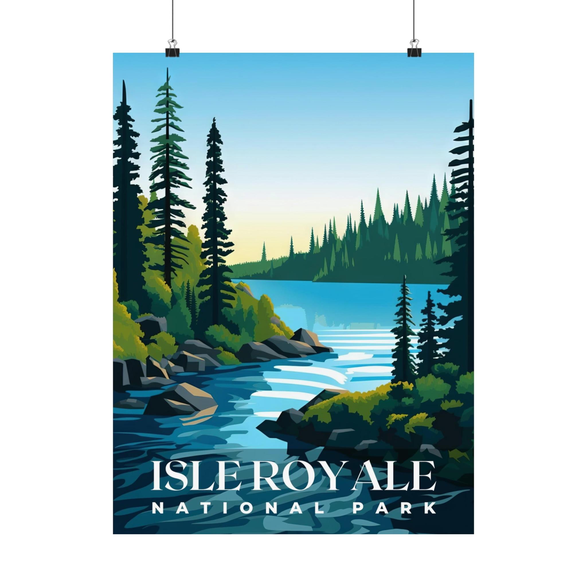 ELNEIT - Isle Royale National Park Poster, Unframed Matte Paper, S01 ...
