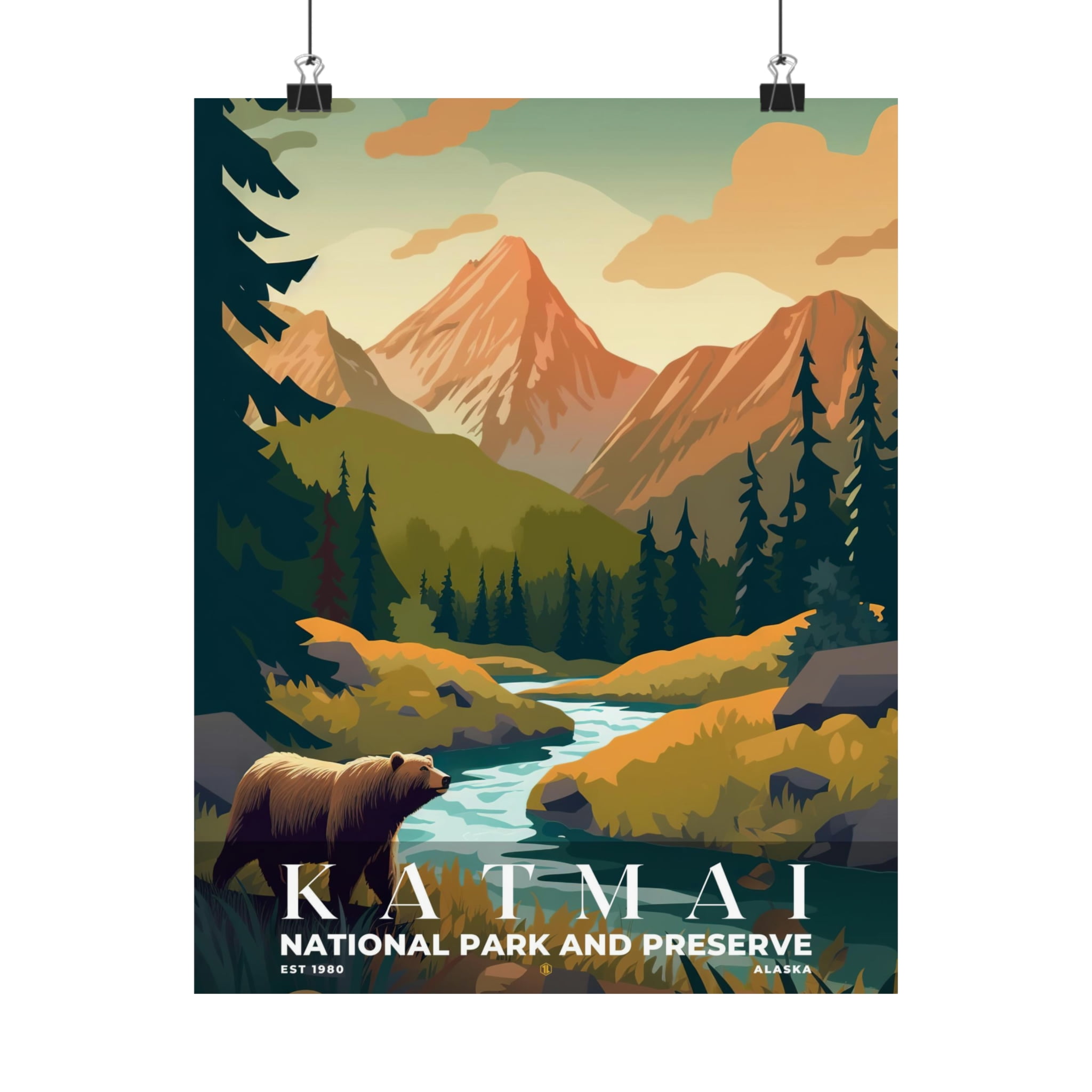 ELNEIT - Katmai National Park Poster, Unframed Matte Paper, S05 ...