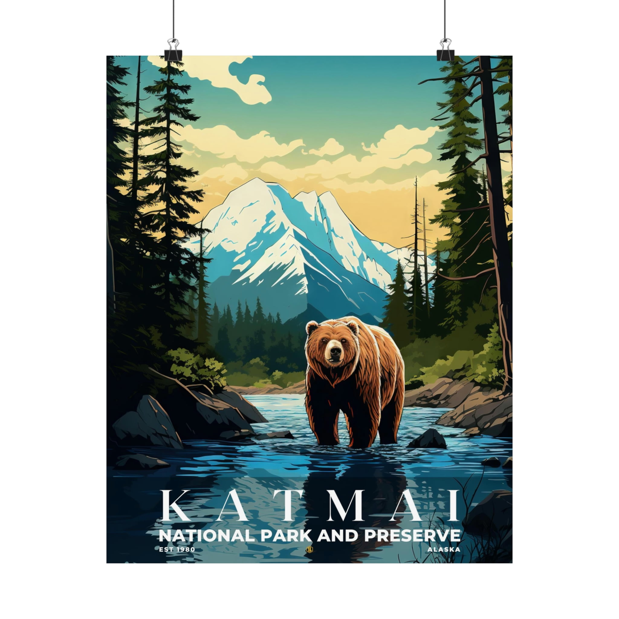 ELNEIT - Katmai National Park Poster, Unframed Matte Paper, S07 ...