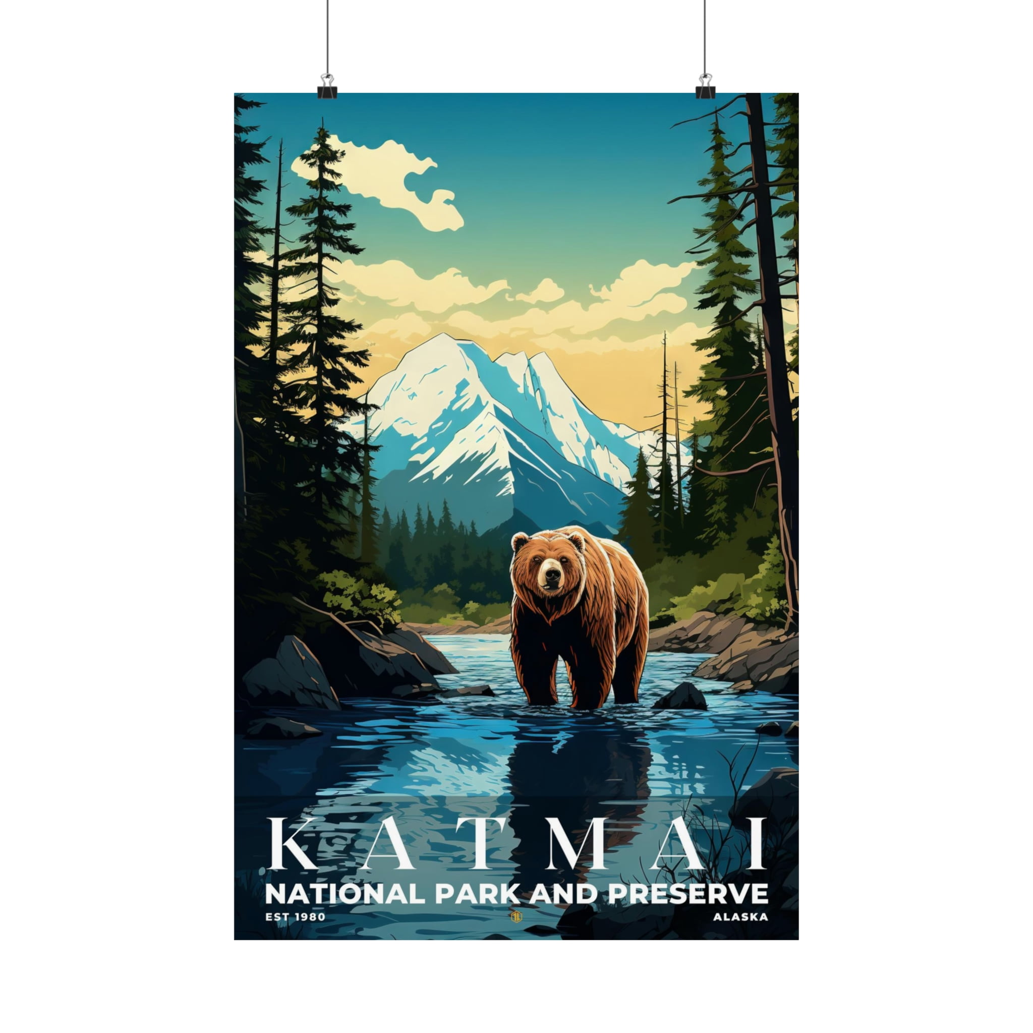 ELNEIT - Katmai National Park Poster, Unframed Matte Paper, S07 ...