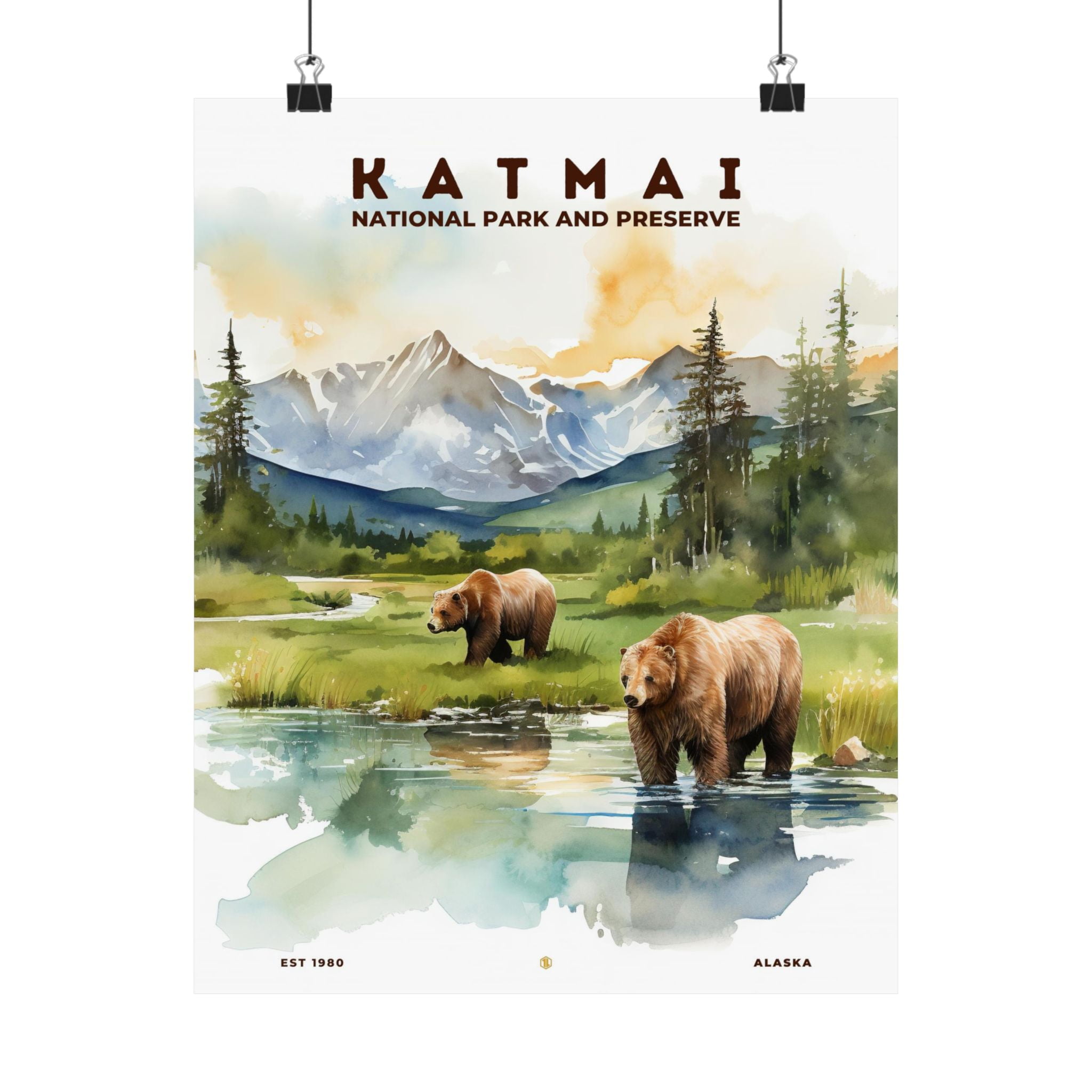 ELNEIT - Katmai National Park Poster, Unframed Matte Paper, S08 ...