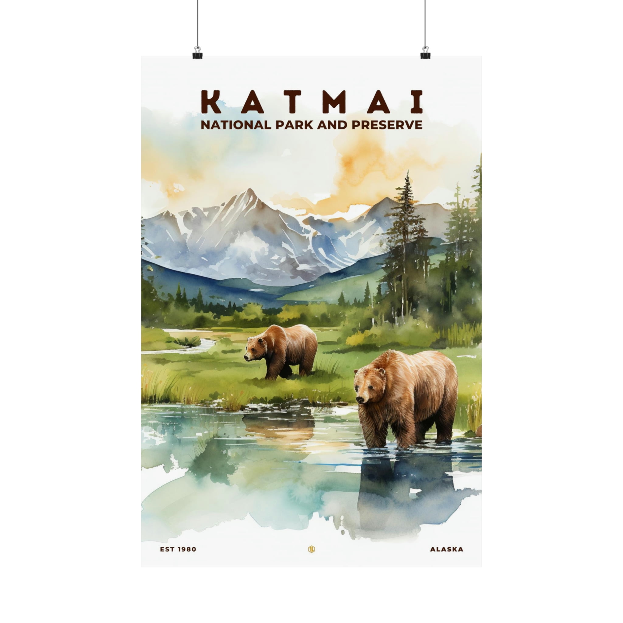 ELNEIT - Katmai National Park Poster, Unframed Matte Paper, S08 ...