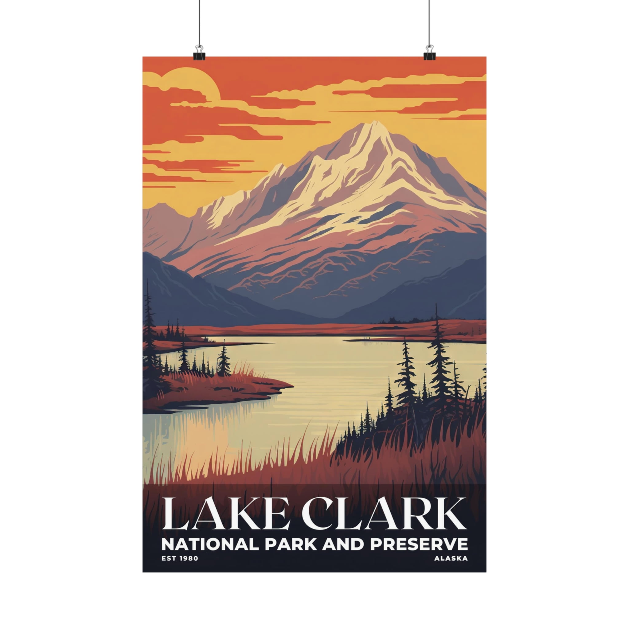 ELNEIT - Lake Clark National Park Poster, Unframed Matte Paper, S03 ...