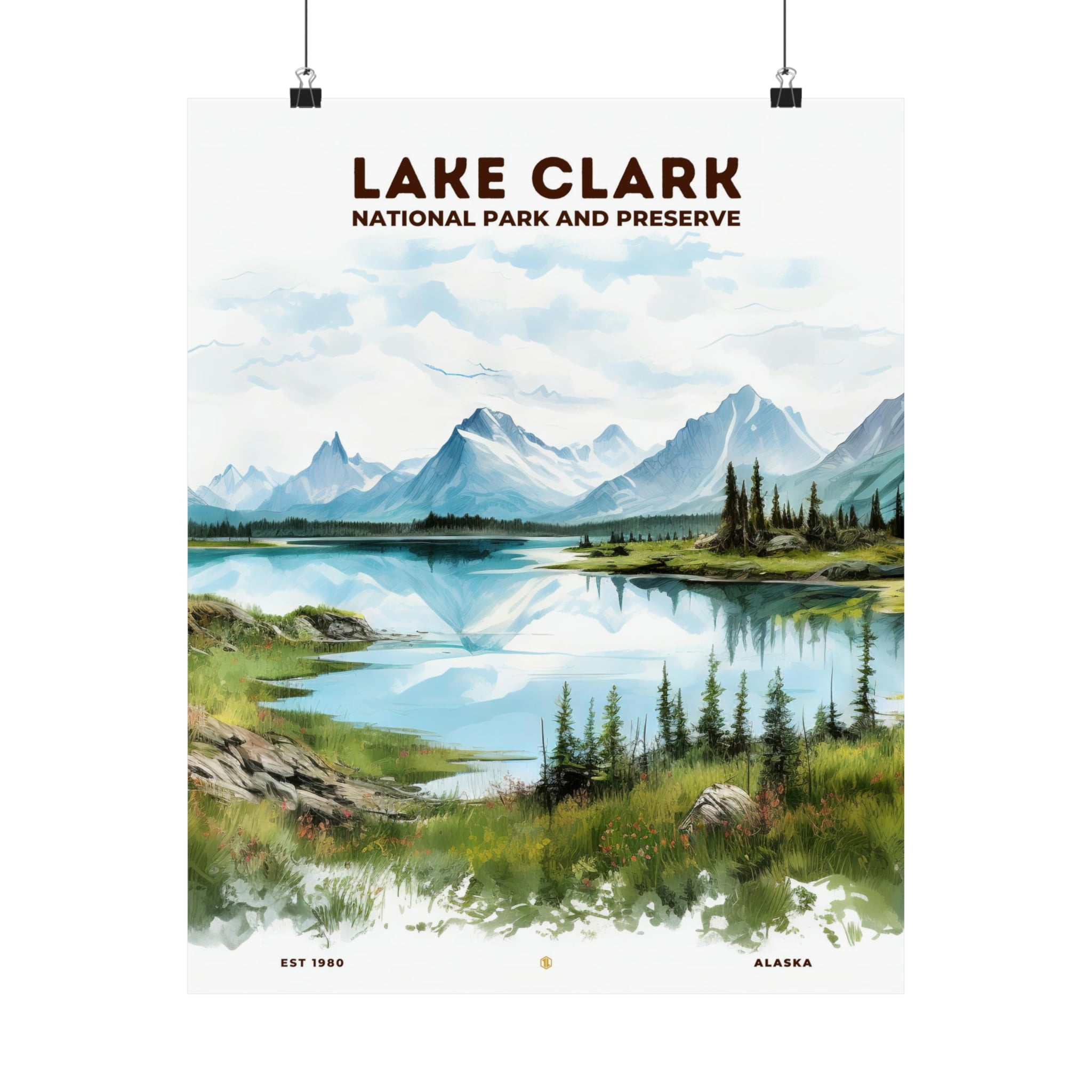 ELNEIT - Lake Clark National Park Poster, Unframed Matte Paper, S08 ...