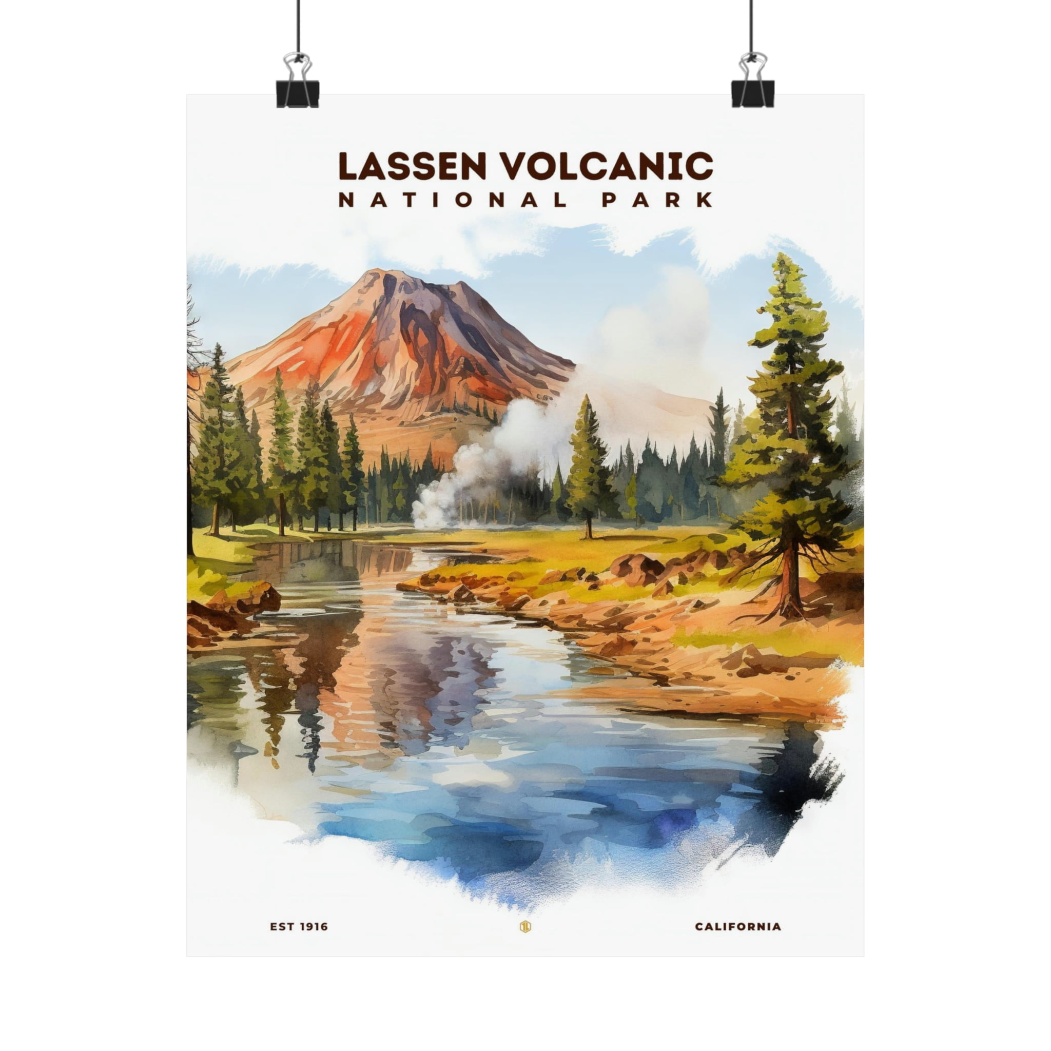 ELNEIT - Lassen Volcanic National Park Poster, Unframed Matte Paper ...
