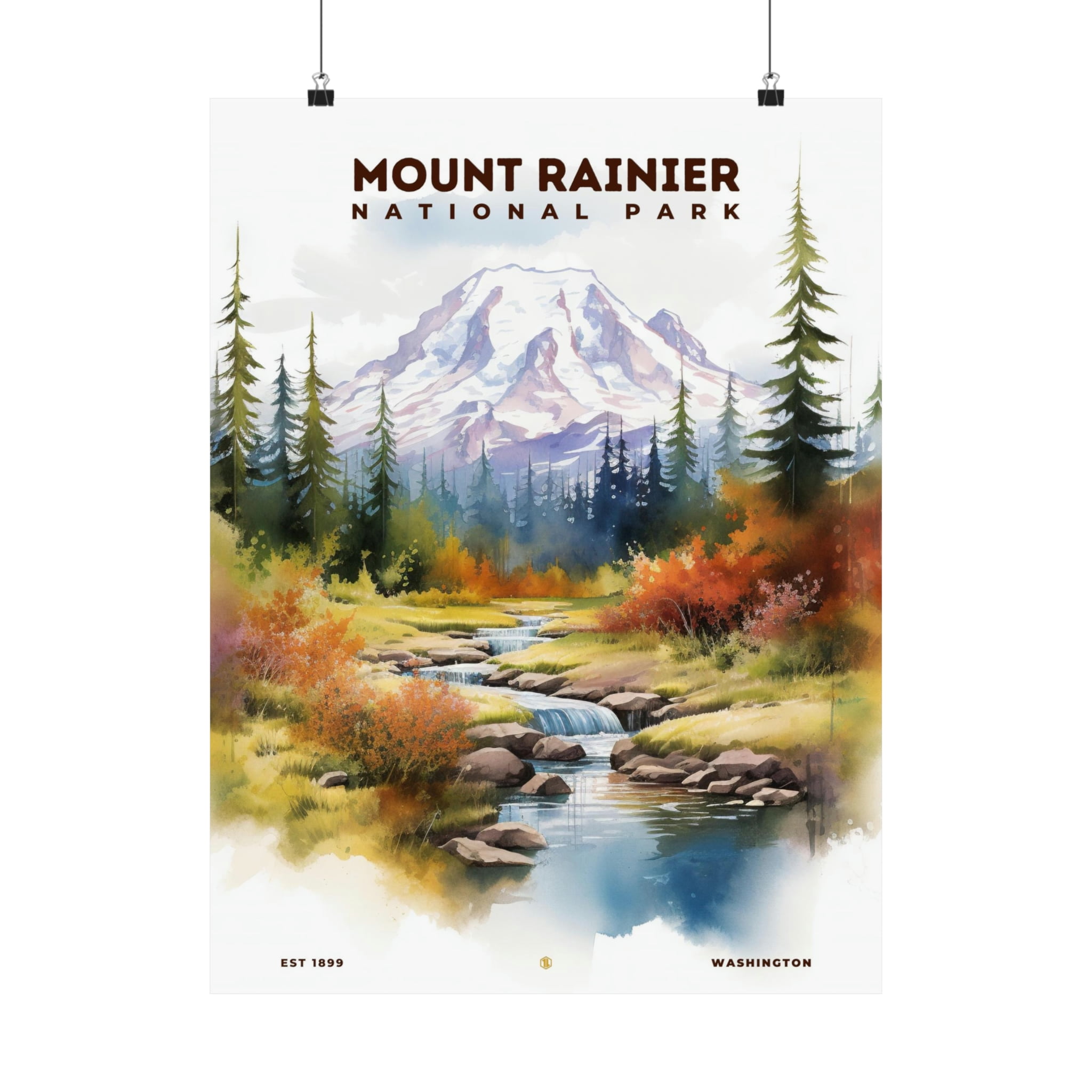 ELNEIT - Mount Rainier National Park Poster, Unframed Matte Paper, S08 ...