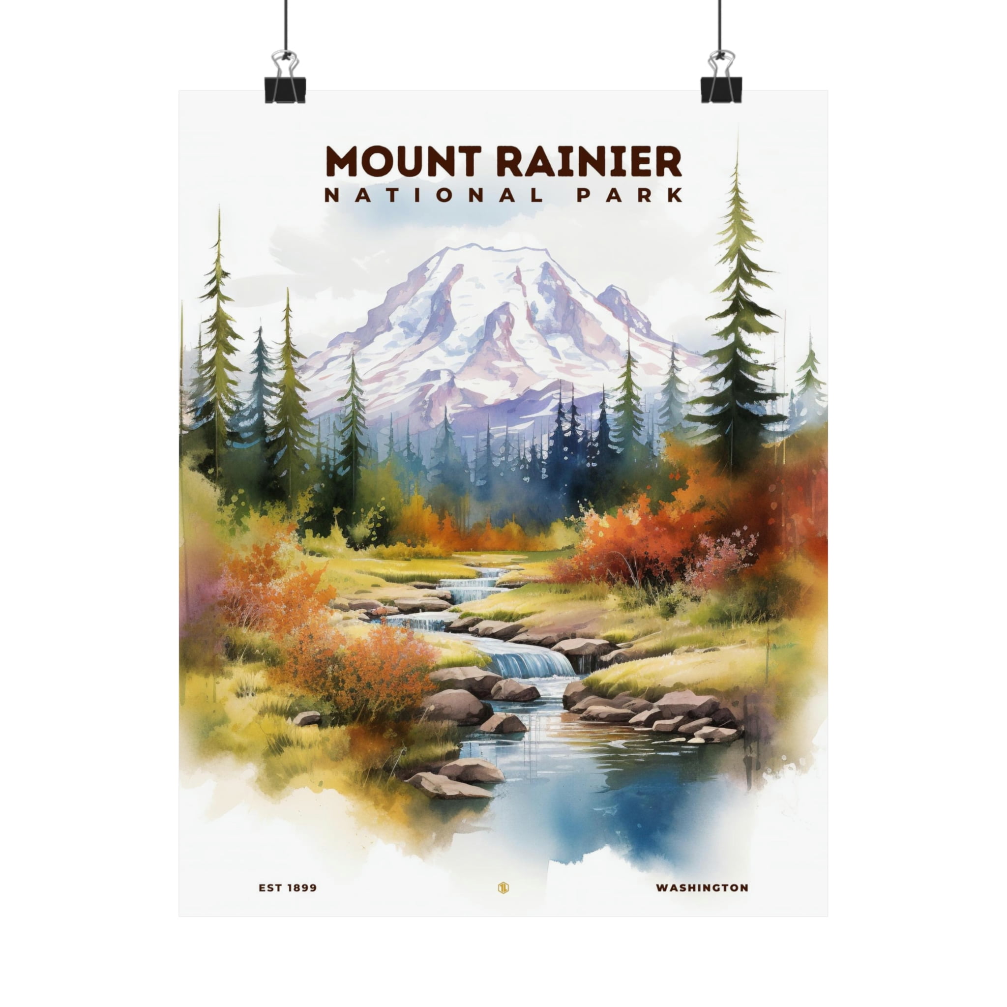 ELNEIT - Mount Rainier National Park Poster, Unframed Matte Paper, S08 ...