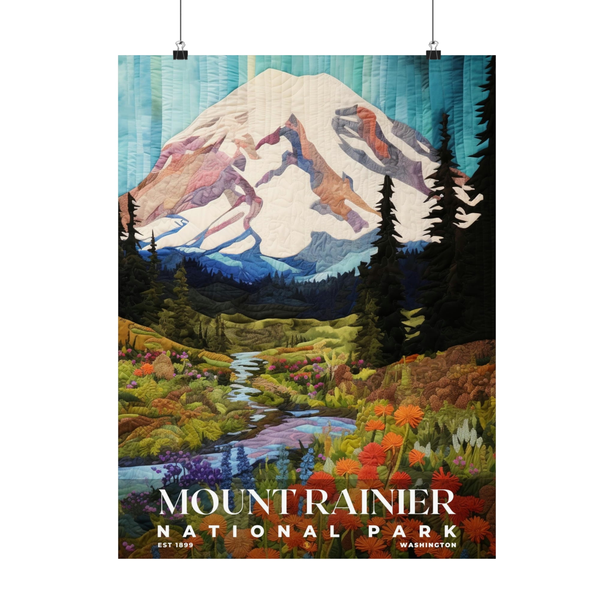 ELNEIT - Mount Rainier National Park Poster, Unframed Matte Paper, S09 ...