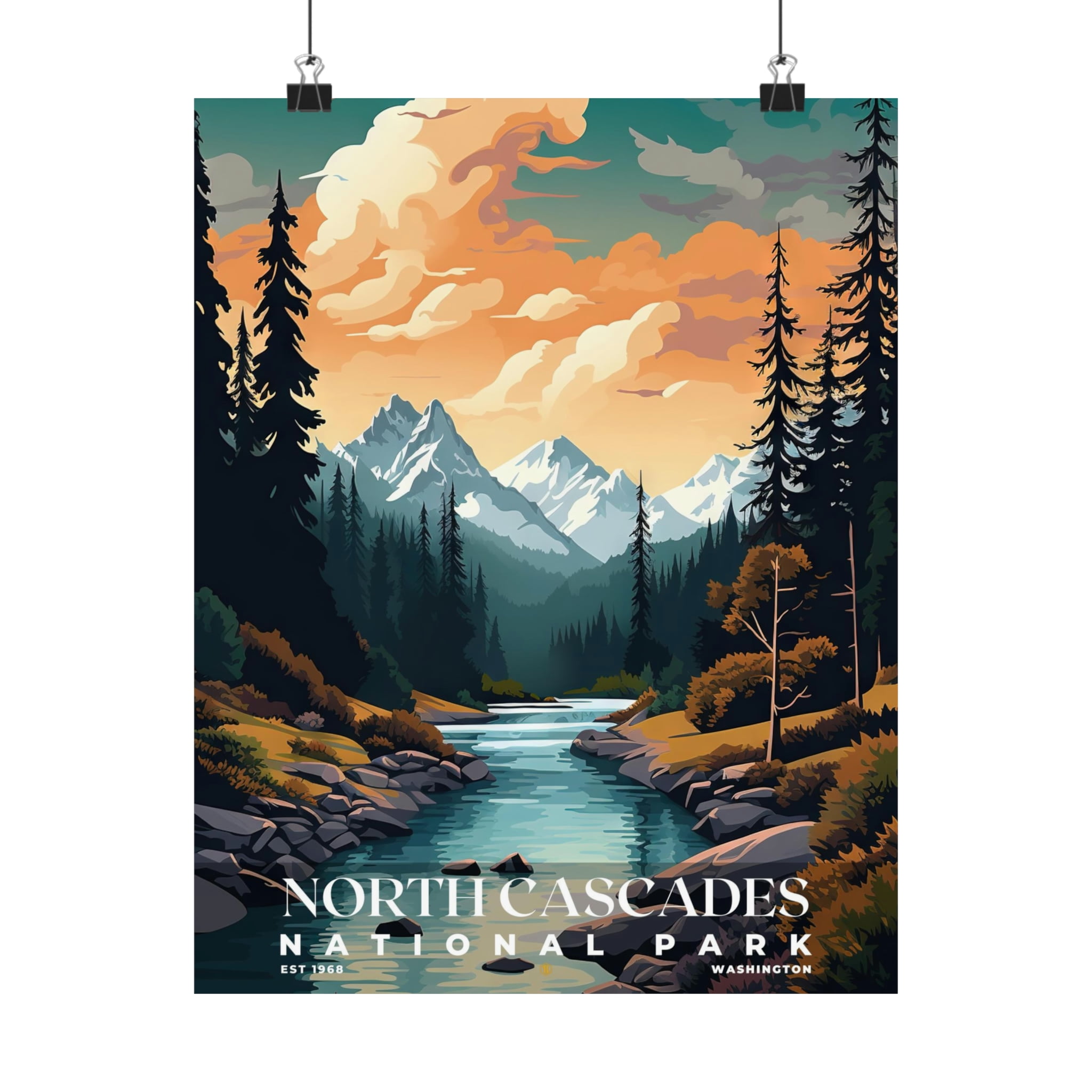 ELNEIT - North Cascades National Park Poster, Unframed Matte Paper, S05 ...