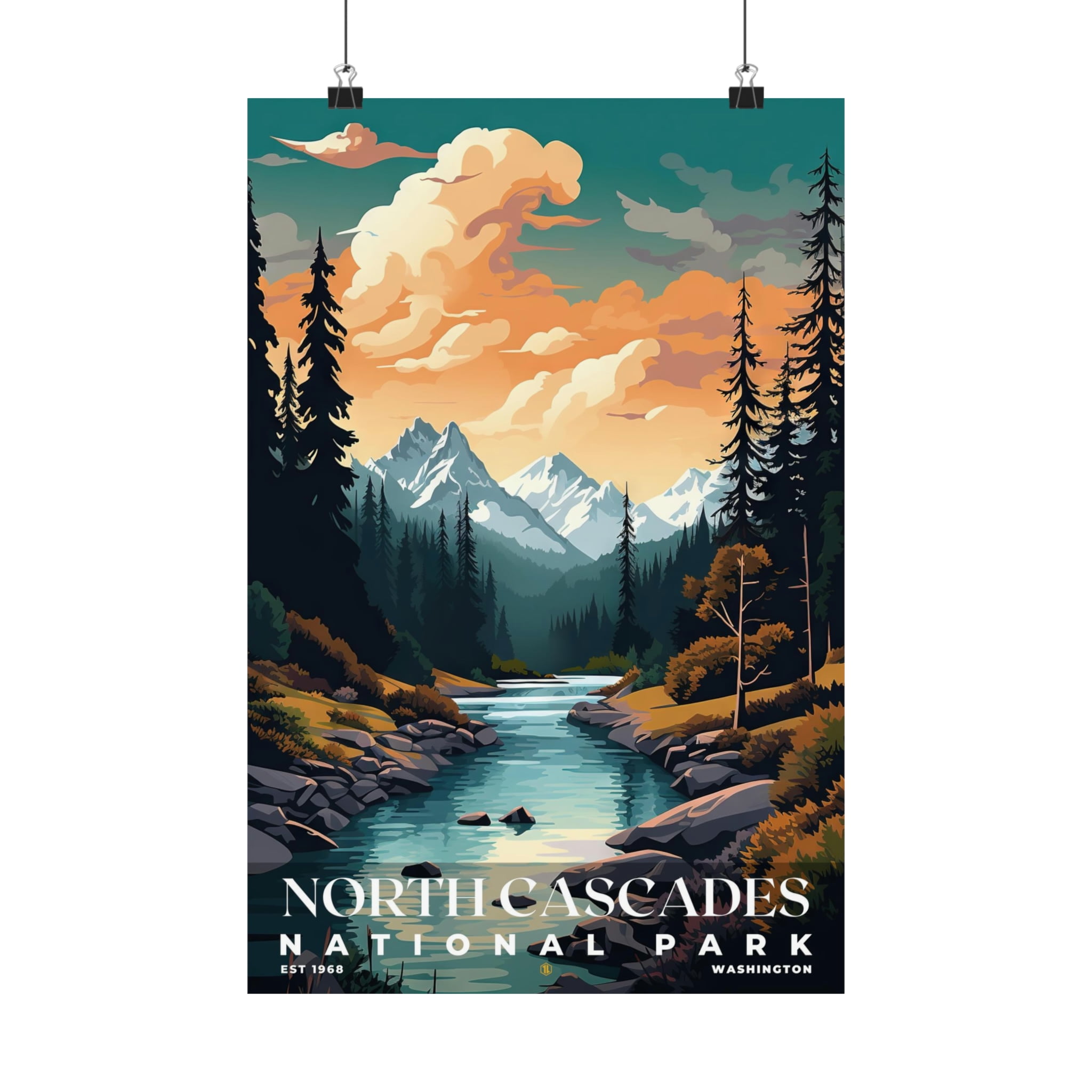 ELNEIT - North Cascades National Park Poster, Unframed Matte Paper, S05 ...