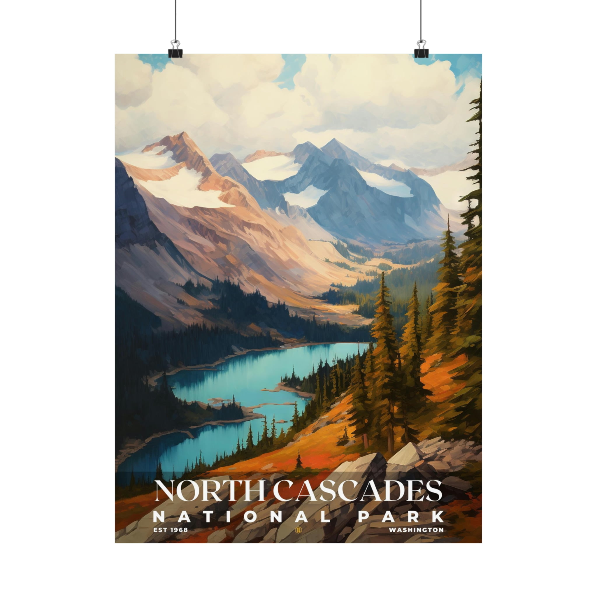 ELNEIT - North Cascades National Park Poster, Unframed Matte Paper, S06 ...